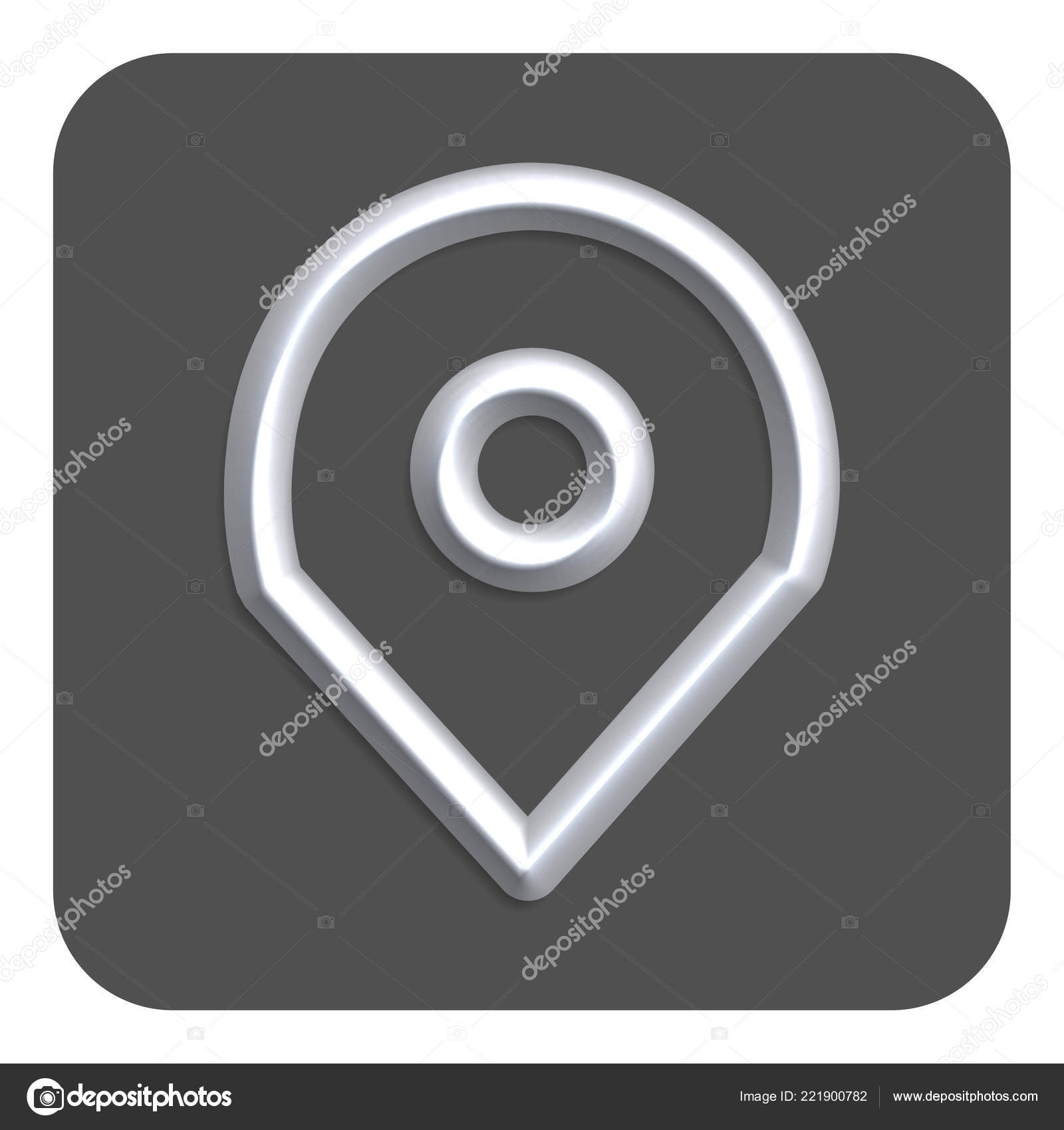 Gray Line Neon Location Pin Web Icon Vector Illustration Design Stock ...
