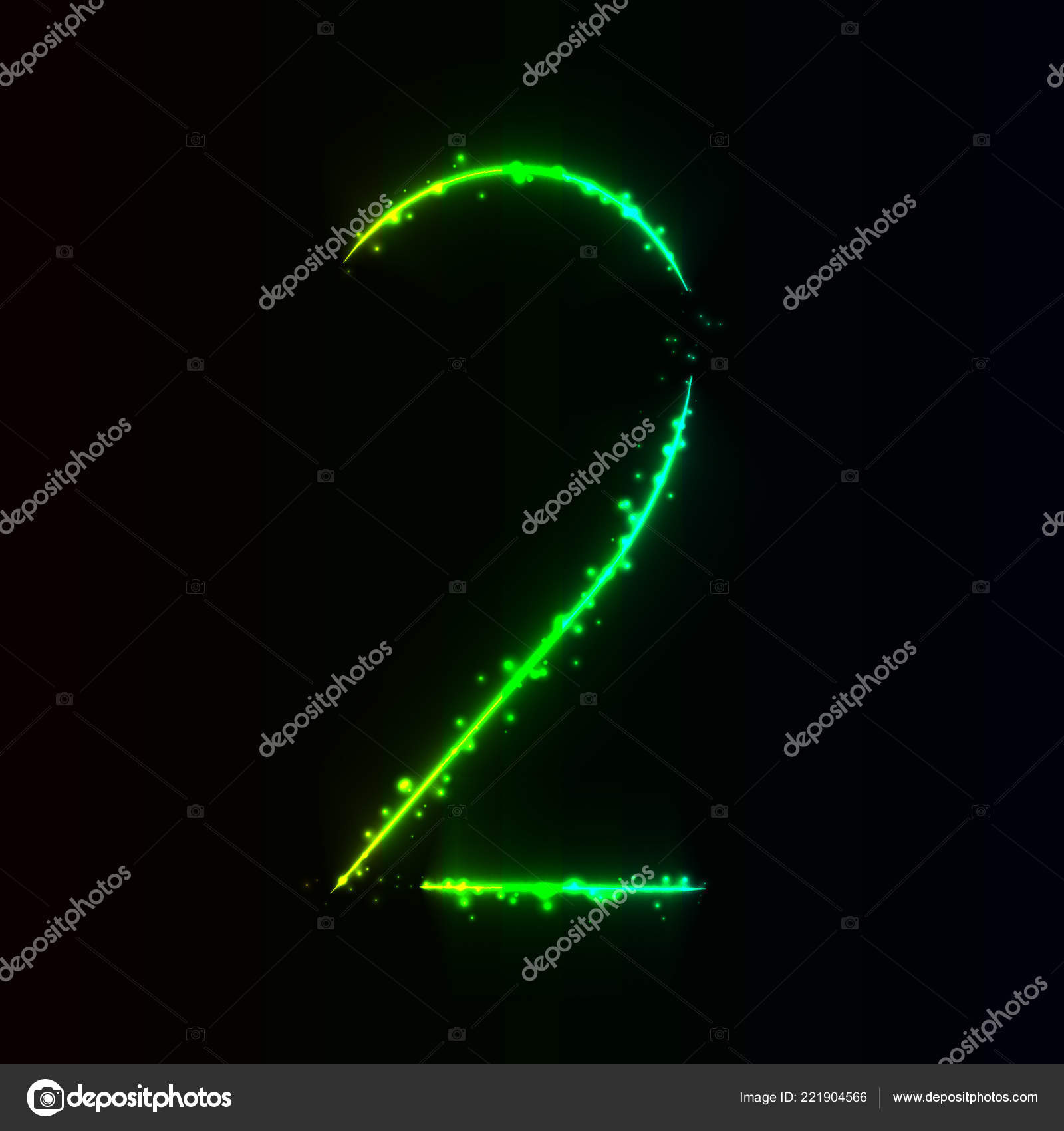 Number Symbol Gradient Lights Dark Background Stock Vector by ...