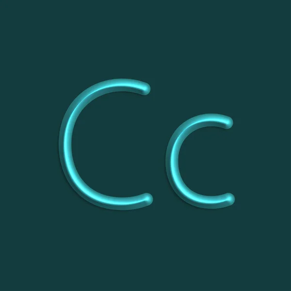 Alphabet Letters Cyan Color Lights Line Smooth Shadow — Free Stock ...