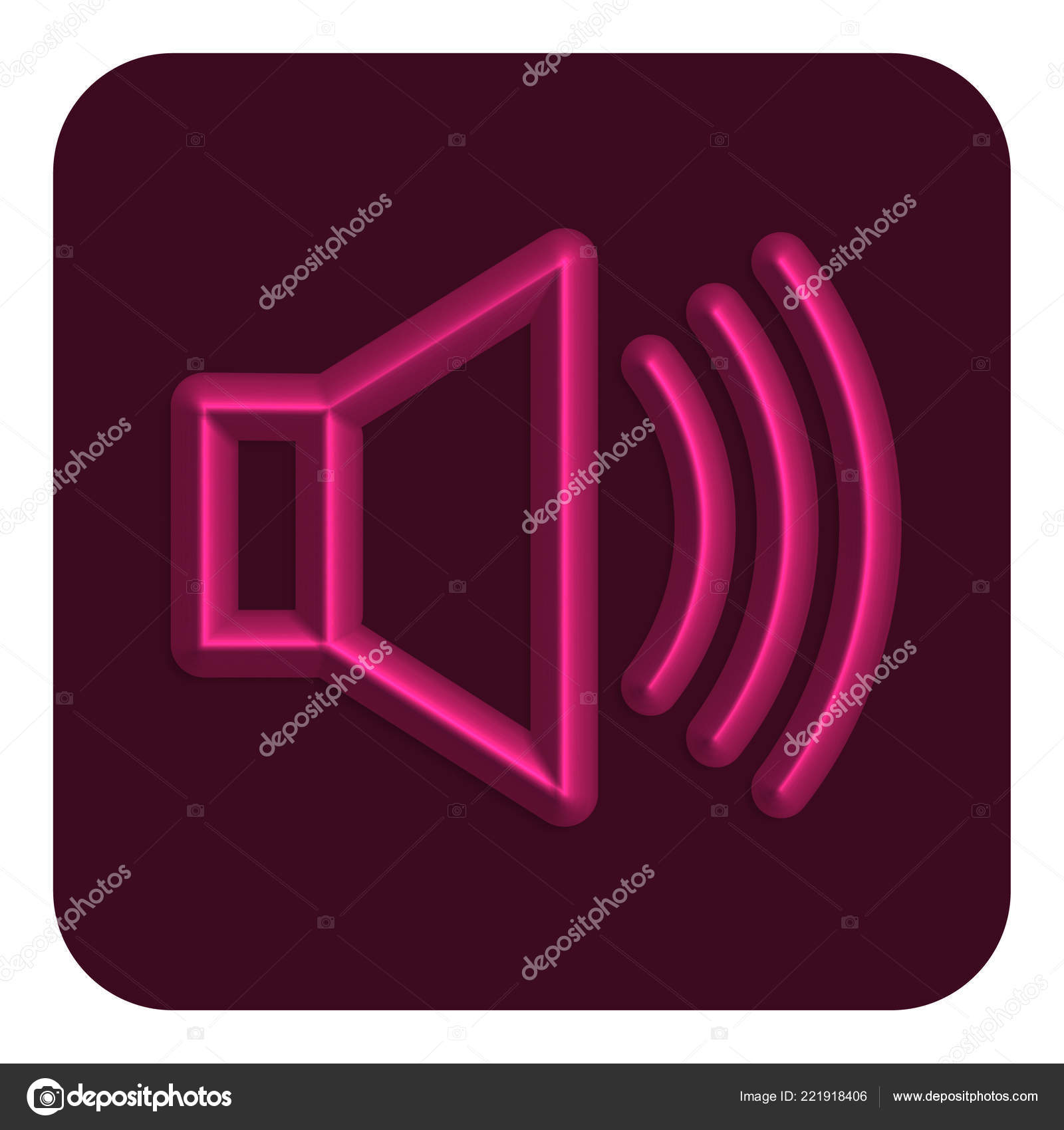 Magenta Line Neon Sound Web Icon Vector Illustration Design Symbol ...
