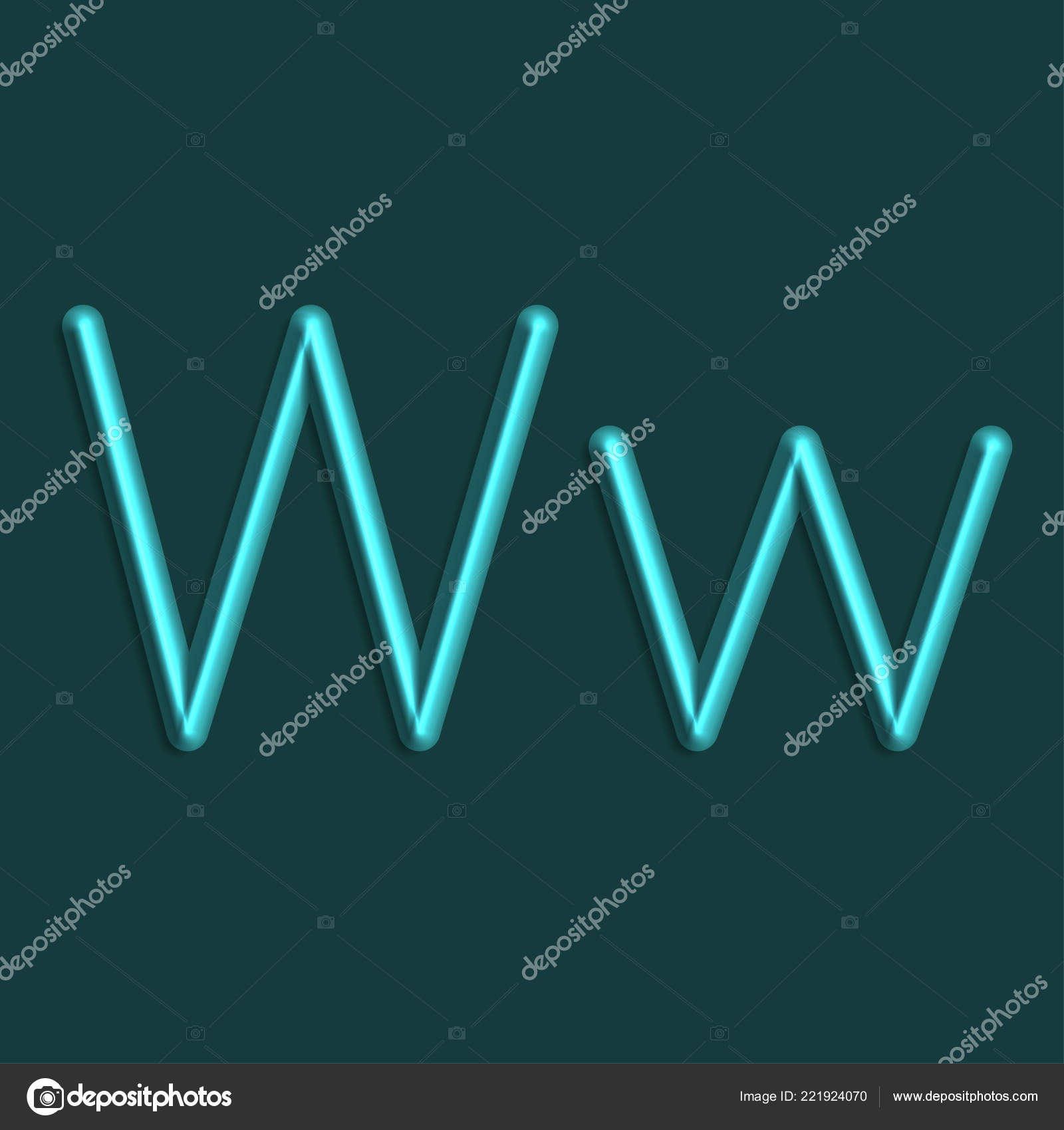 Letras Del Alfabeto Luces Color Cian Línea Con Sombra Suave Vector de ...