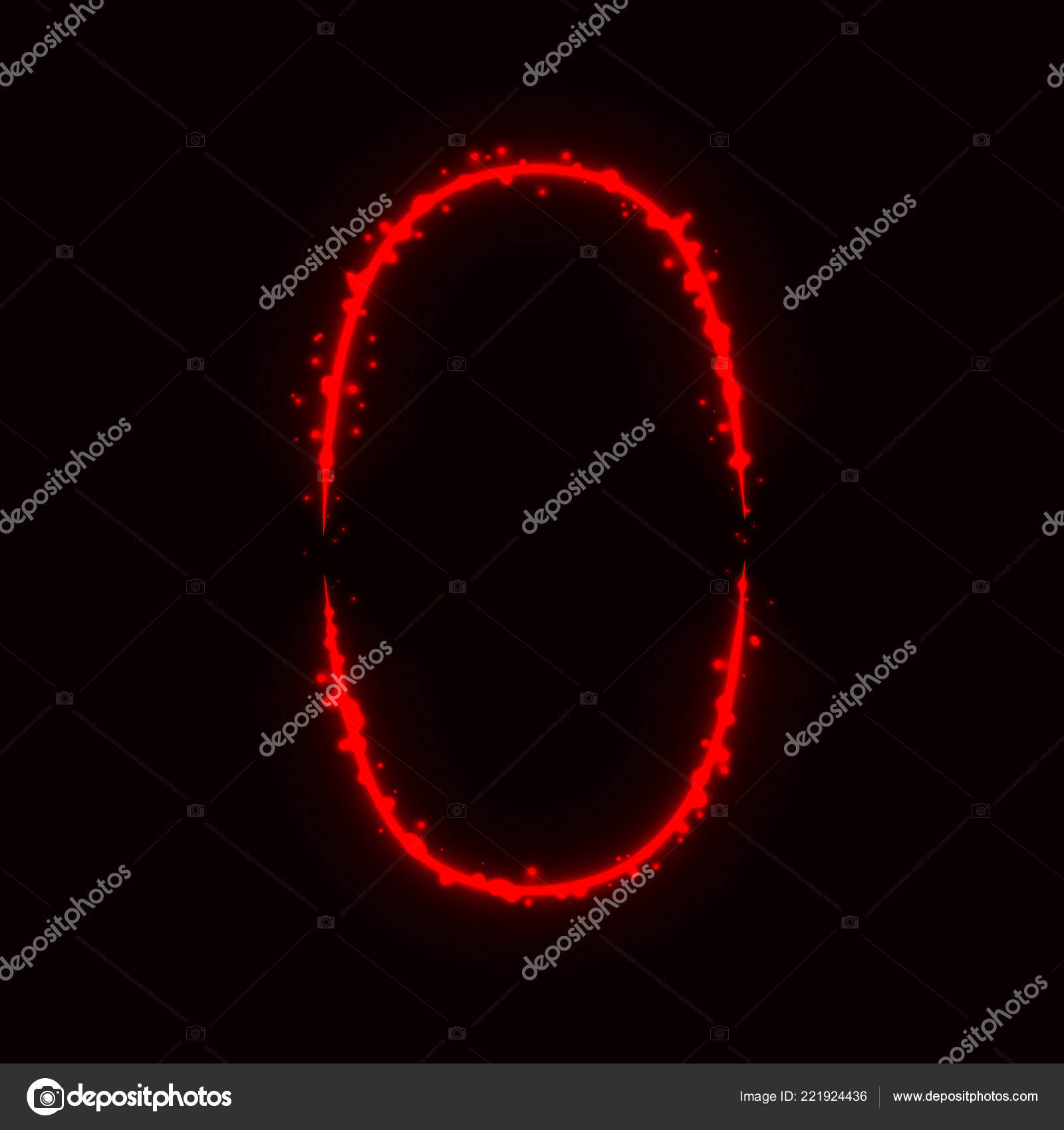 Number Symbol Red Lights Dark Background Stock Vector by ©InVentoriS ...