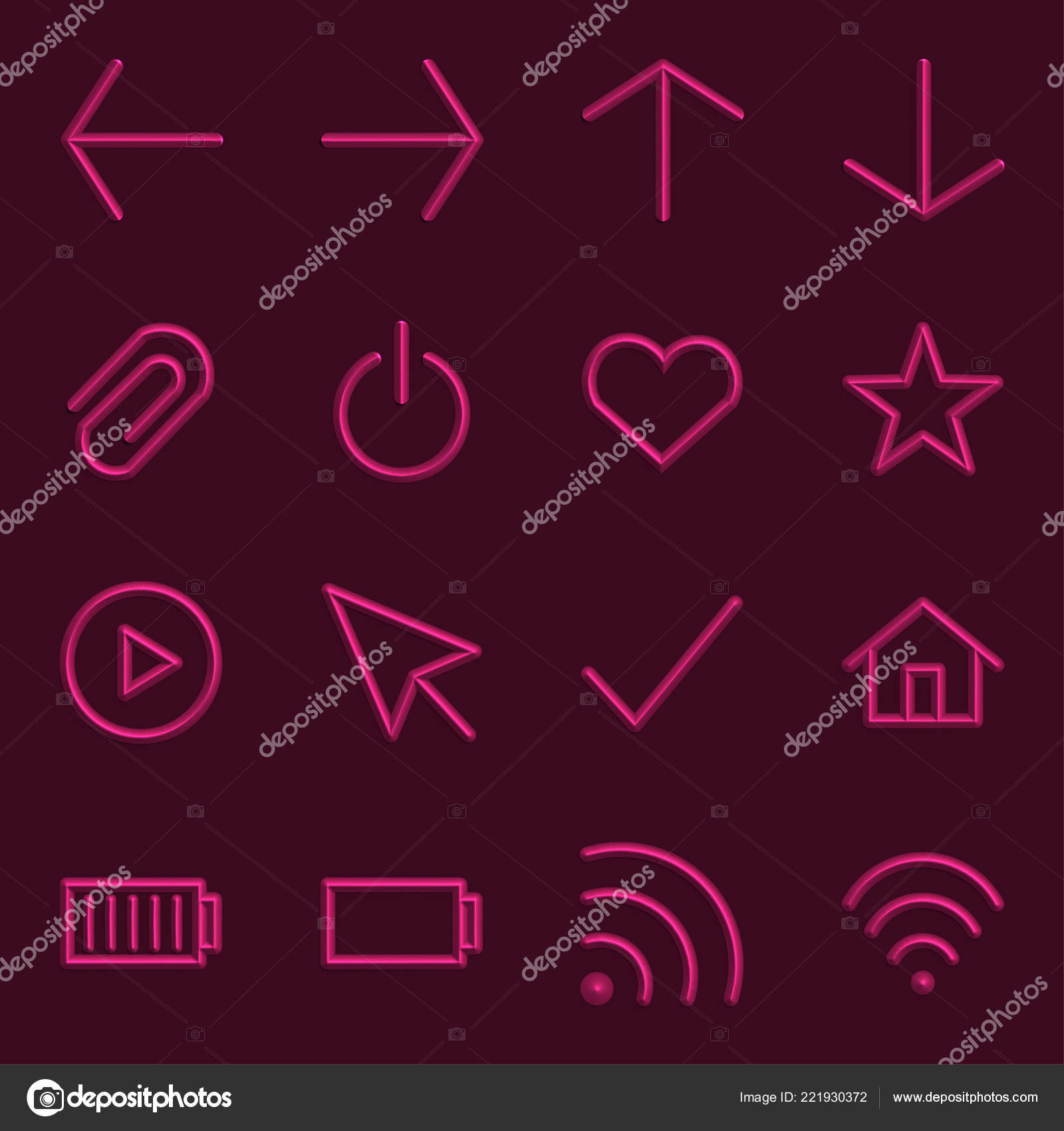 Volumétrico Magenta Web Icon Colección Signo Vector Ilustración Vector ...