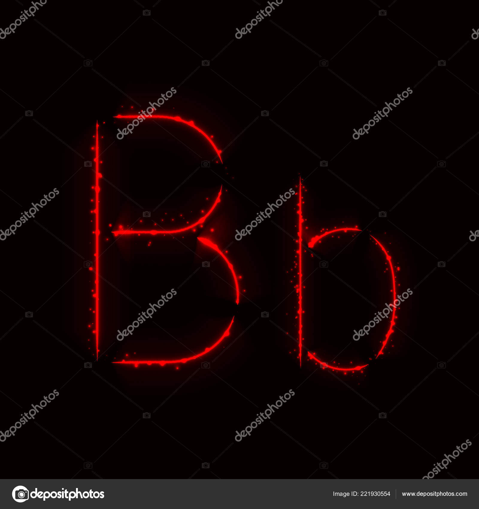 Huruf Huruf Alfabet Merah Dari Lampu Dengan Latar Belakang Gelap Vektor ...