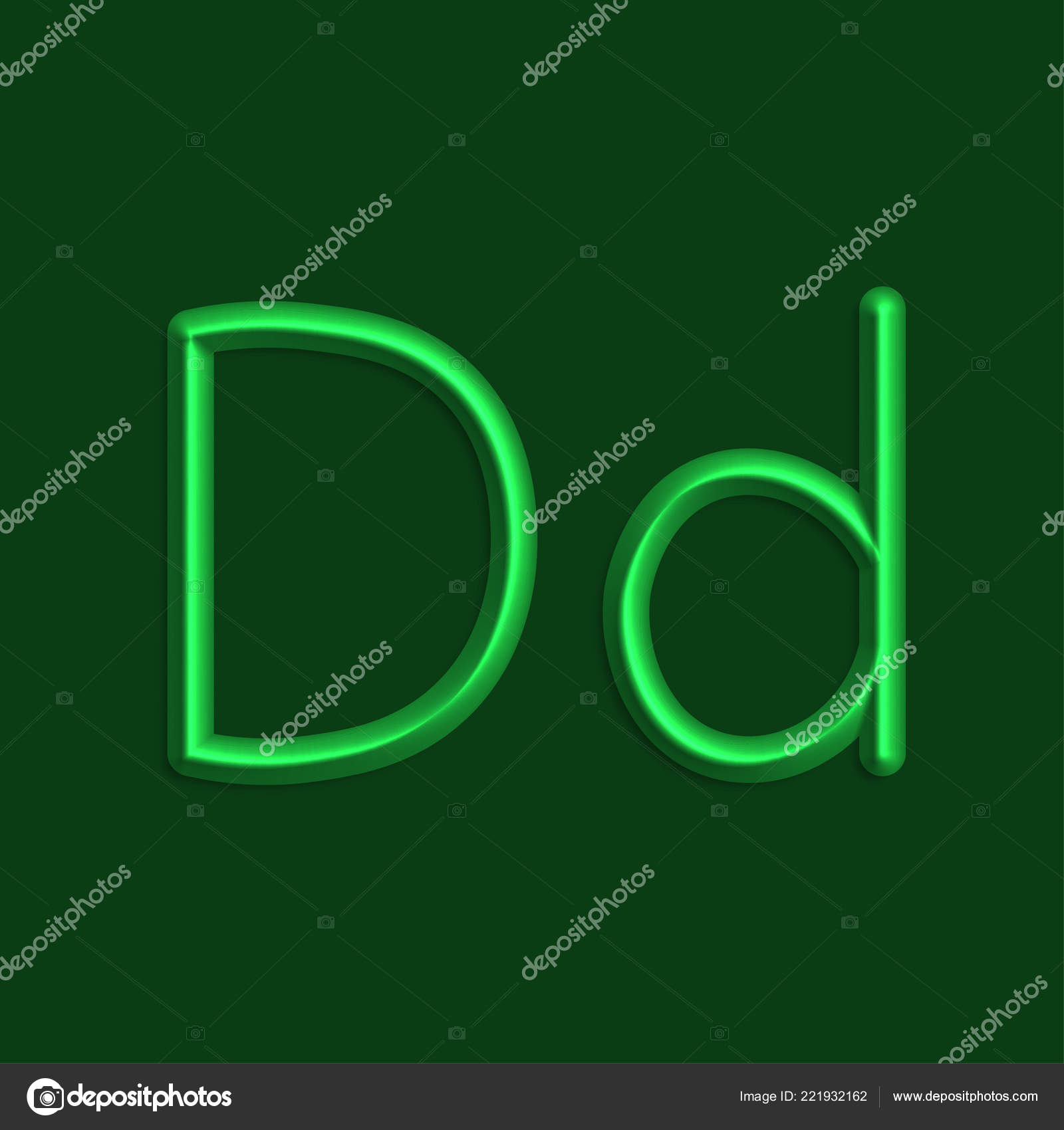 Alfabeto Letras Luces Color Verde Línea Con Sombra Suave Vector de ...
