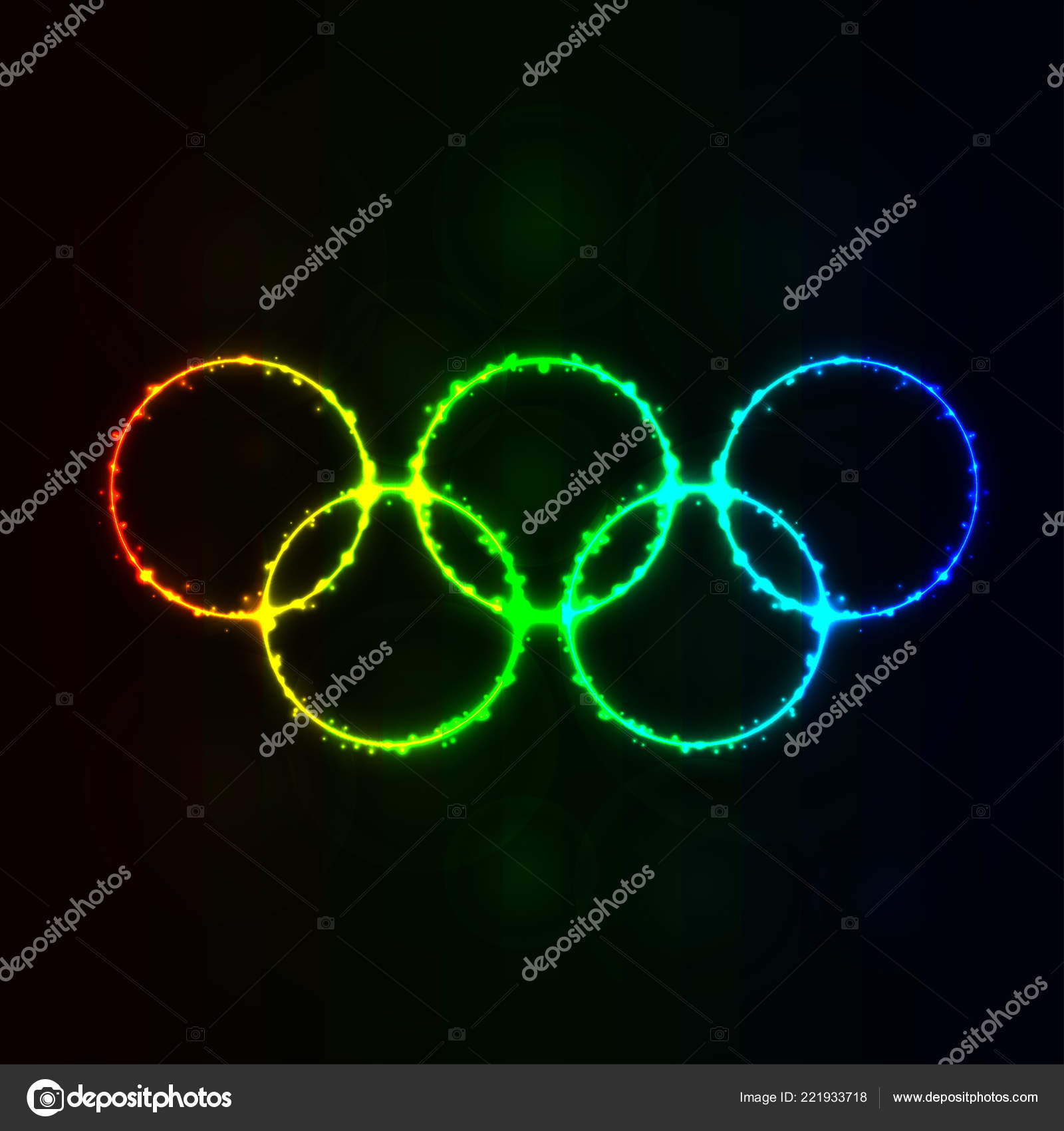 Olympic Rings Logo Black Background