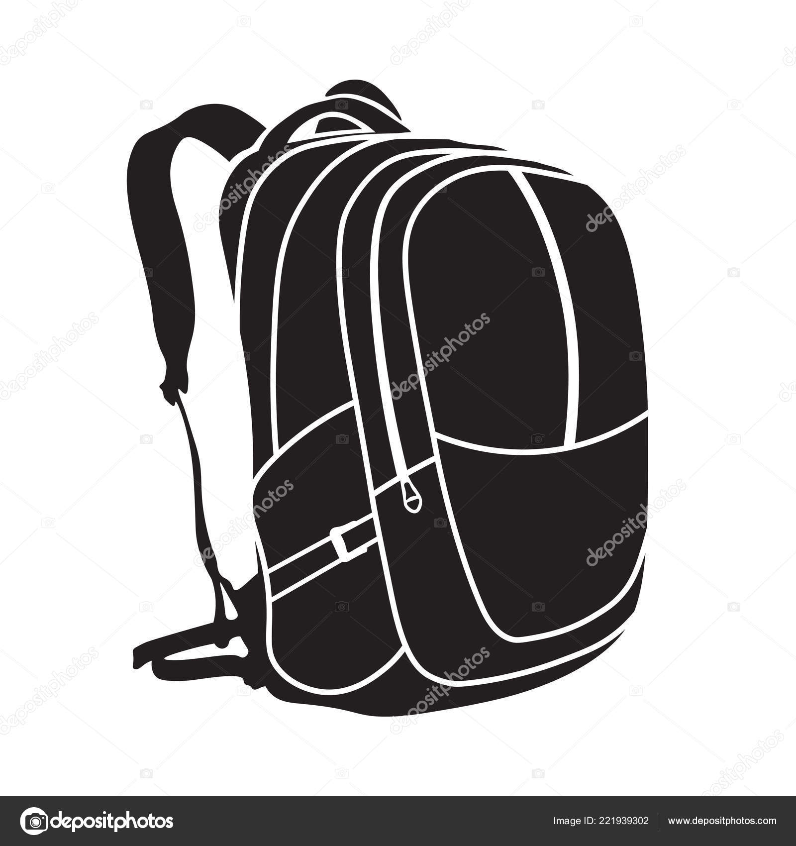 Vector Illustration Poster School Backpack Drawing Icon Stock Vector ...