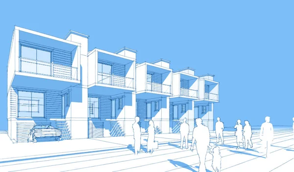 Modern House Module Architectural Concept Illustration Stock Photo by ...