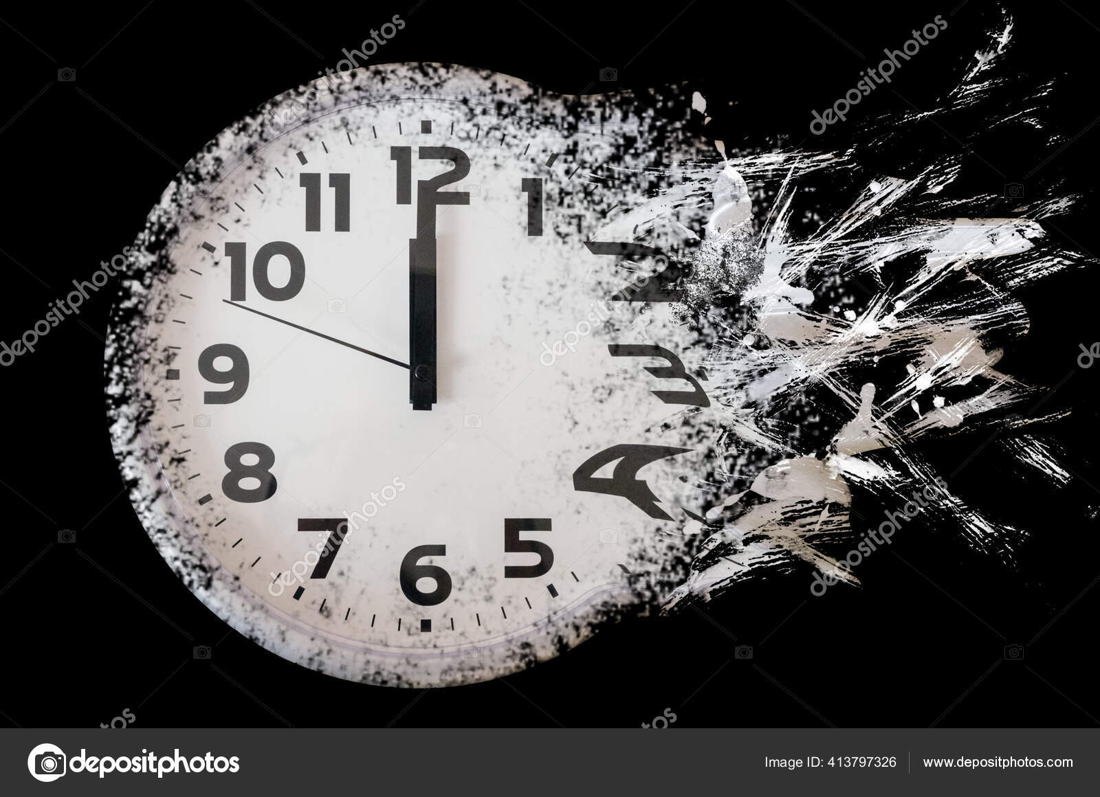Time Running Out Concept Shows Clock Dissolving Away Little Particles ...