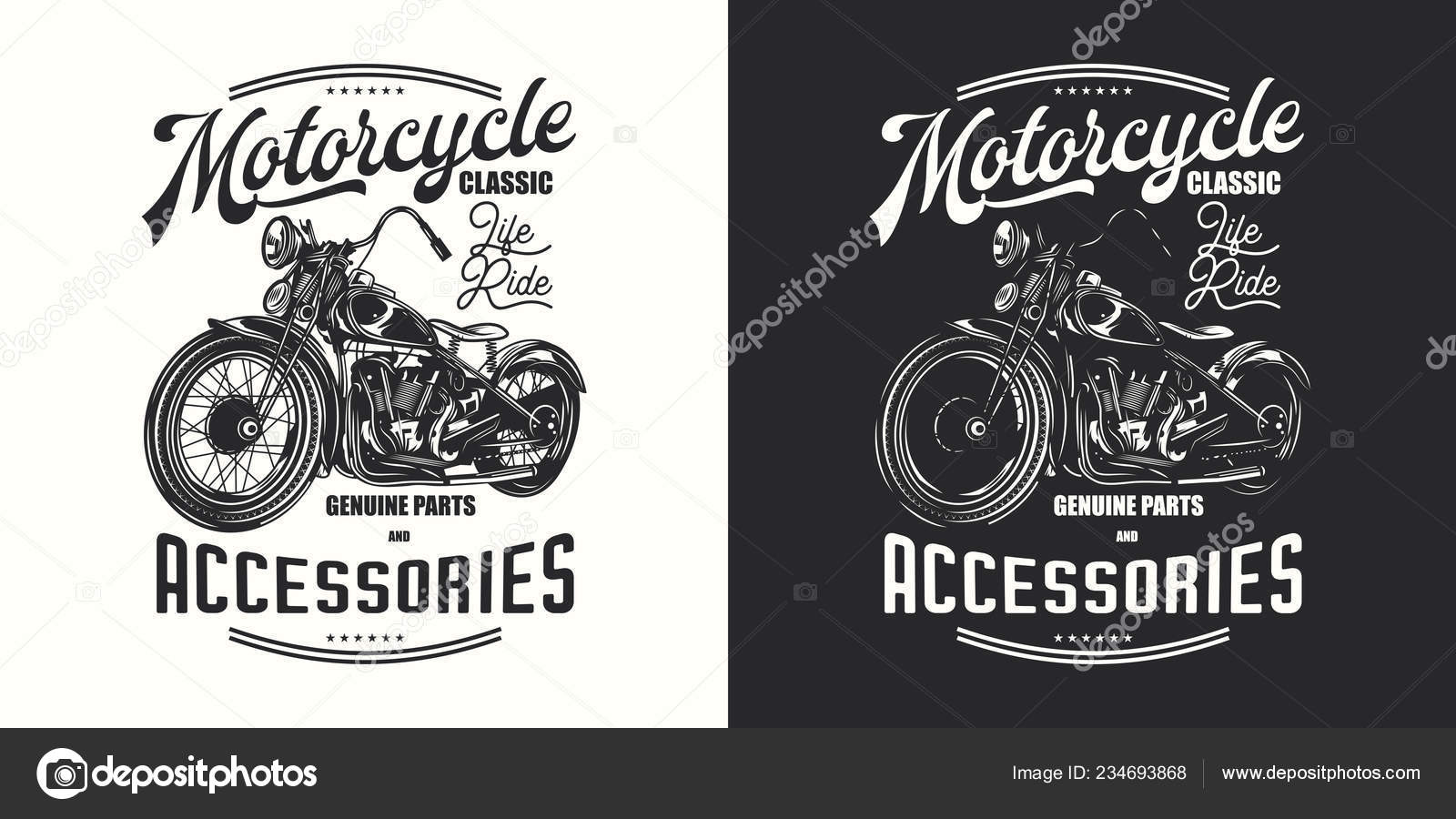 Shirt Poster Design Illustration Old Motorcycle Design Text Composition ...