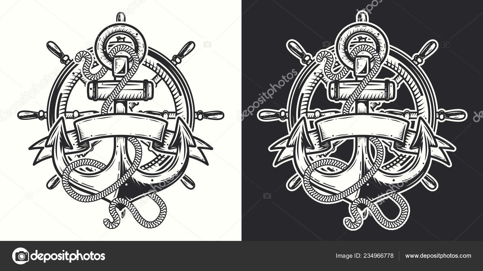 Anchor With Rope Vector