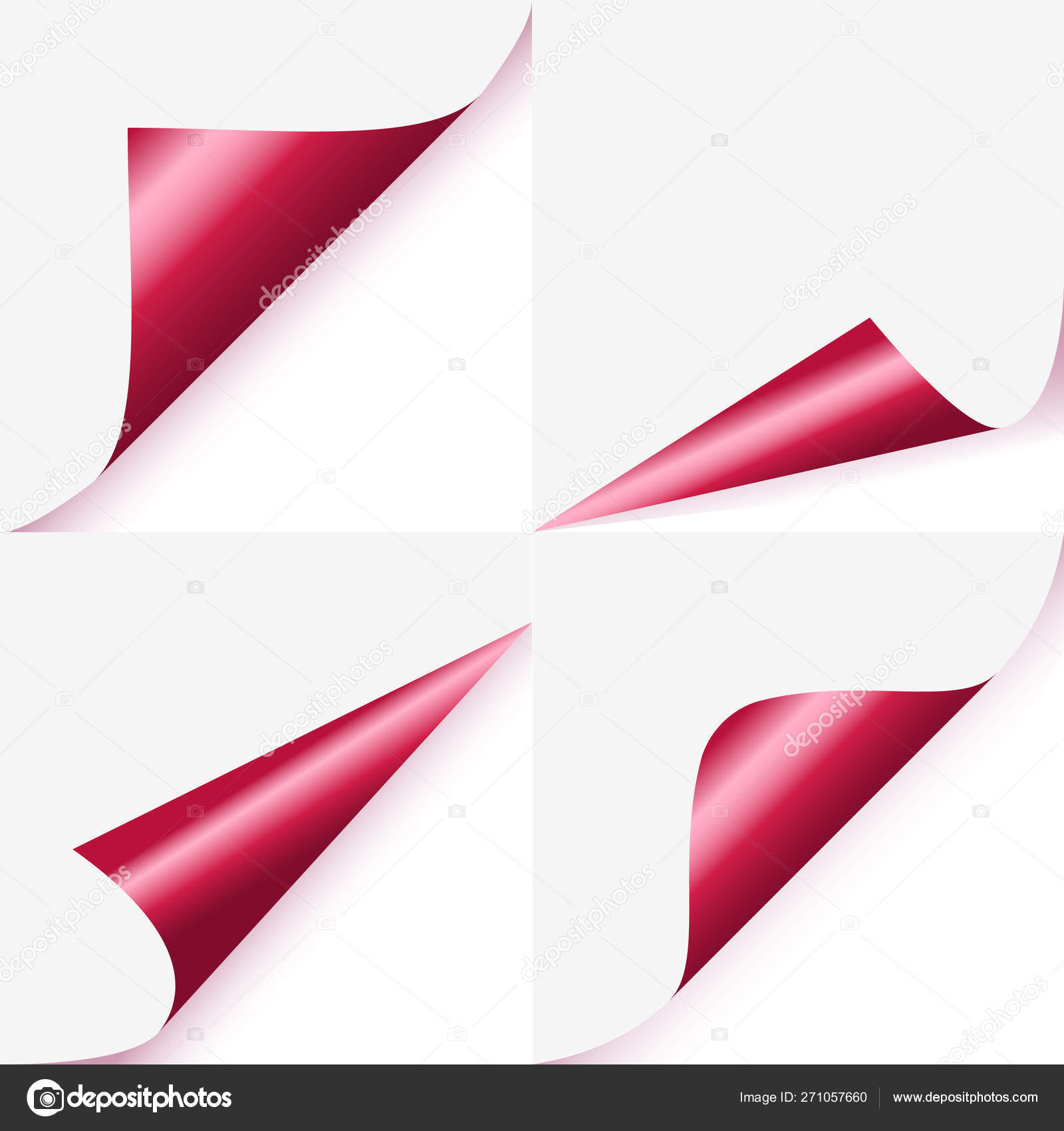 Colorful Vector Illustration Curved Corners Paper Sheets Stock Vector ...