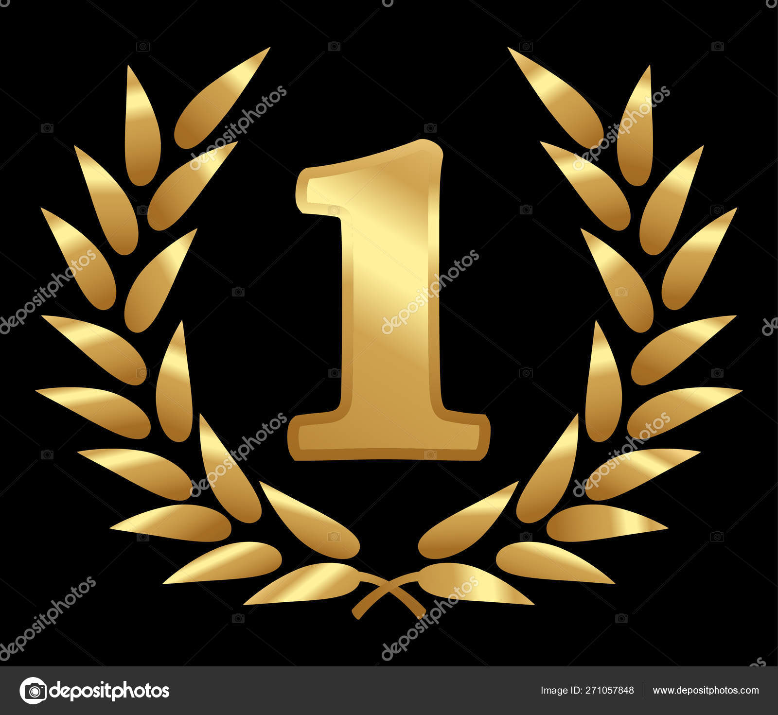 Ilustración Vectorial Colorida Del Signo Trofeo Del Primer Lugar Vector ...