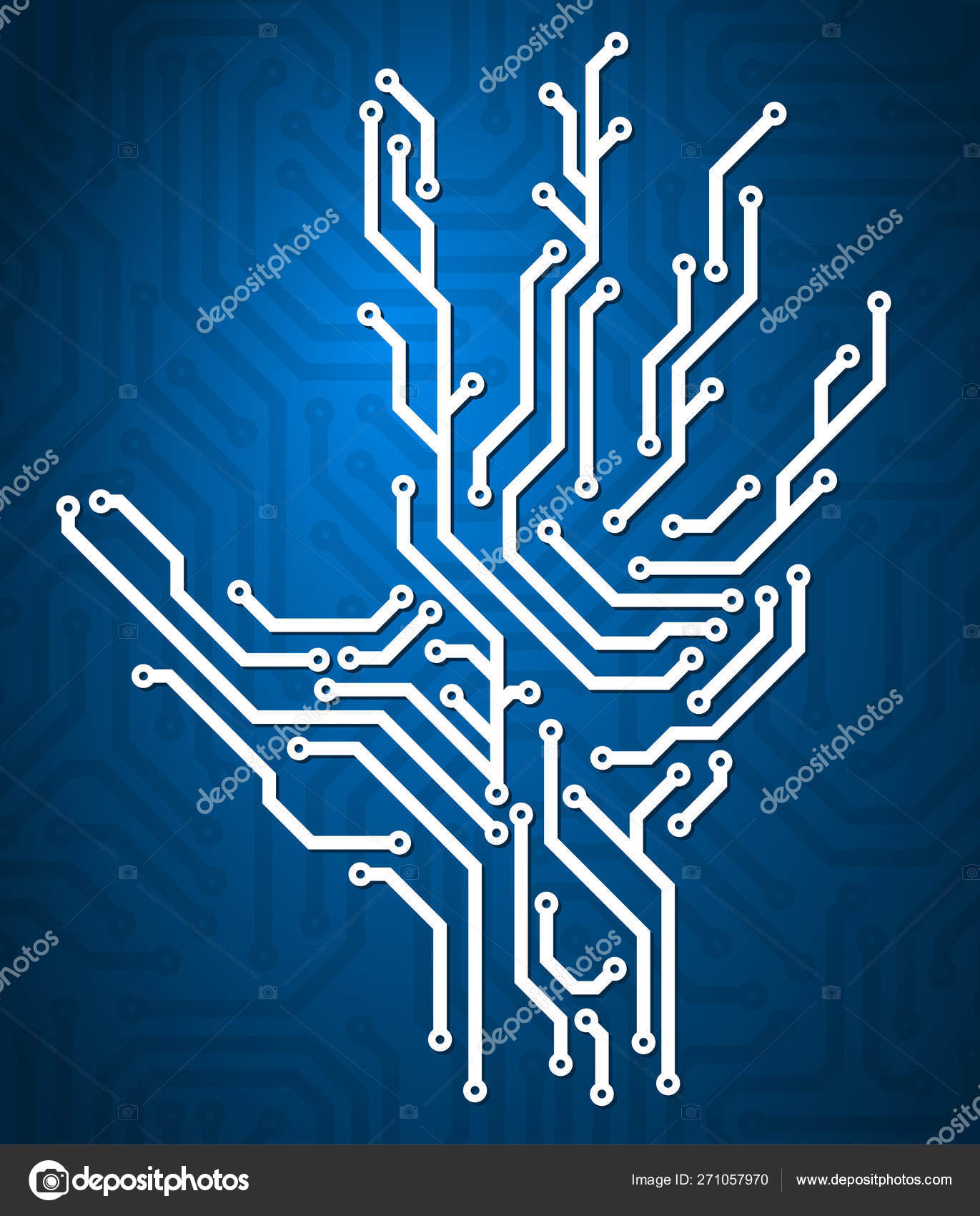 Colorful Vector Illustration Power Tracks Microchip Shape Hand Stock ...