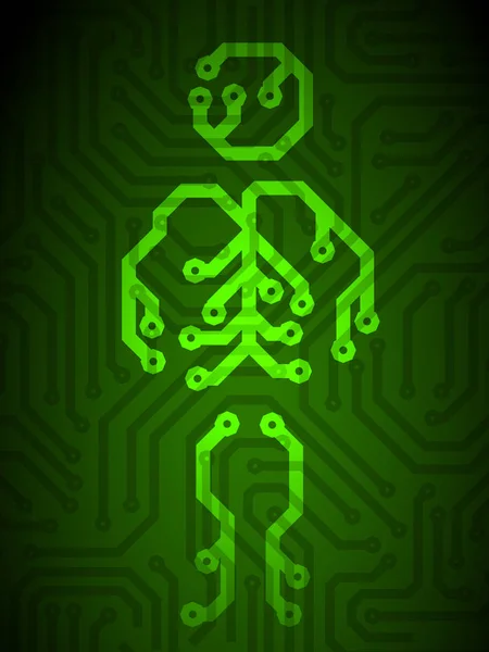 Colorful Vector Illustration Power Tracks Microchip Shape Hand Stock ...