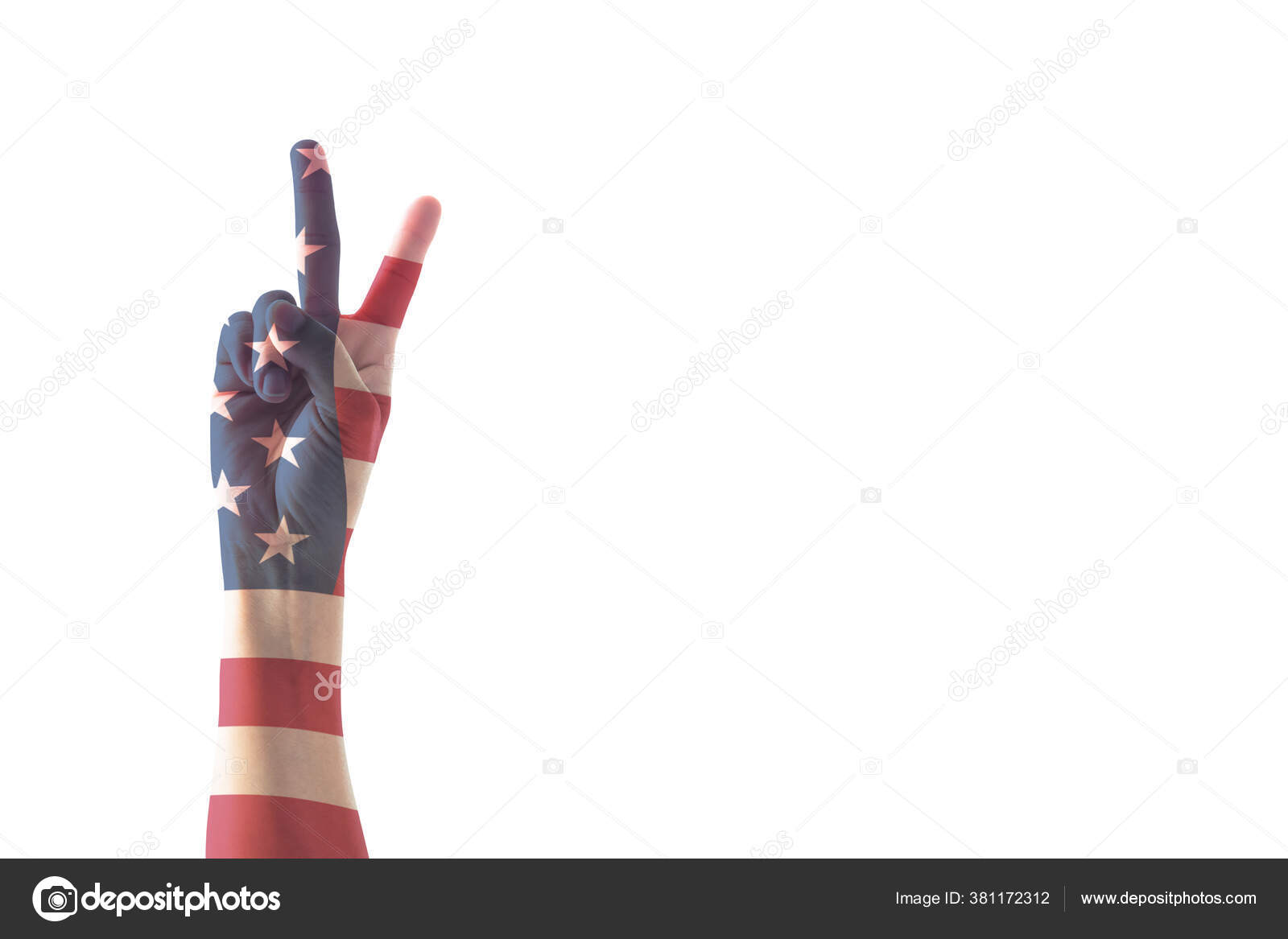 Victory Symbol American Flag Pattern People's Hand Usa Election Day ...