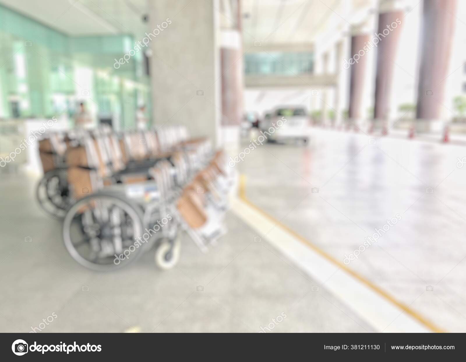 Disability Mobility Care Service Concept Blur Wheelchairs Stretchers ...