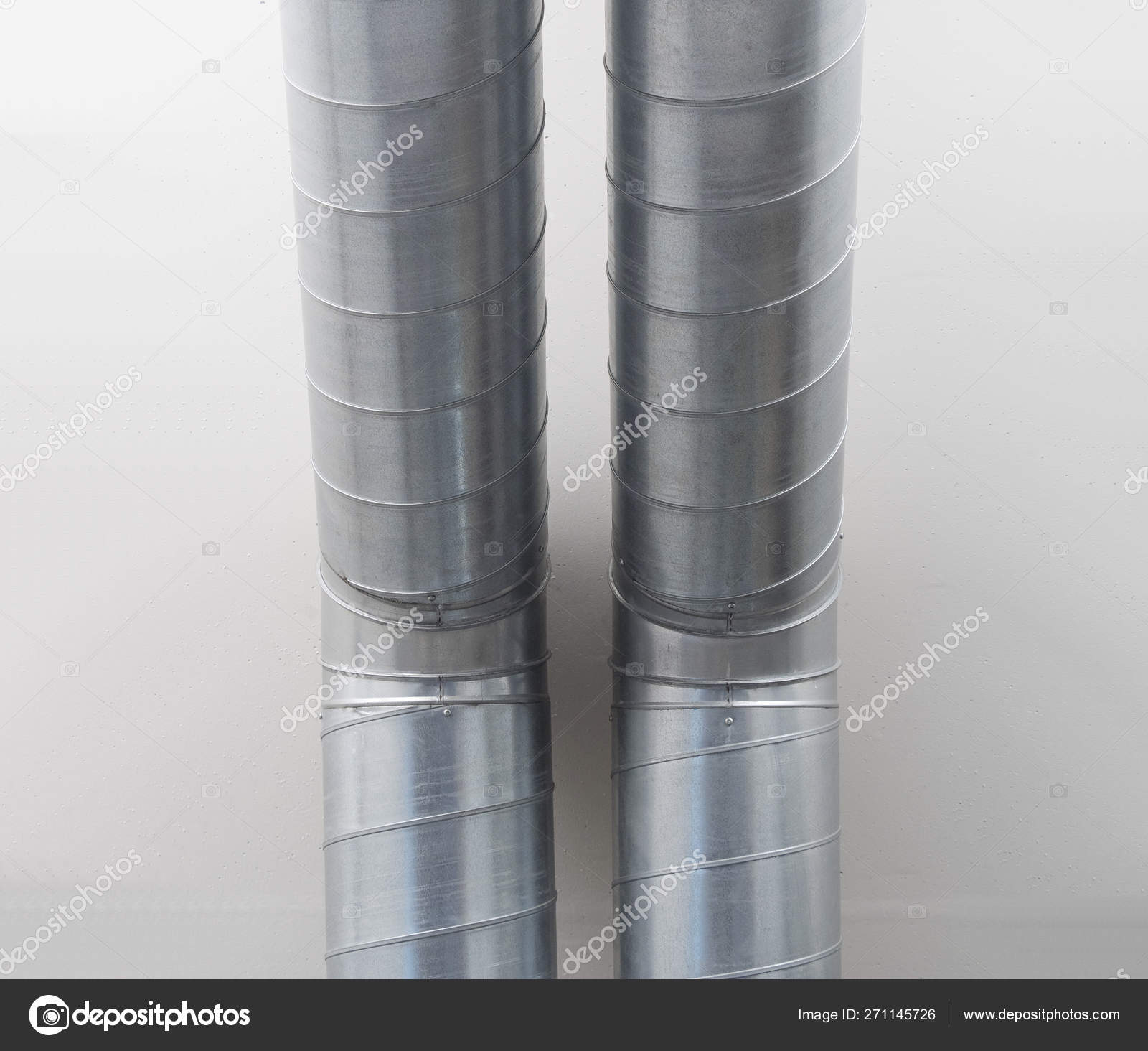 Air conditioning pipes in galvanized sheet wetal welded in spi — Stock ...