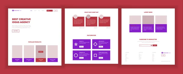 Main Web Page Design Vector. Website Business Style. Landing Template ...