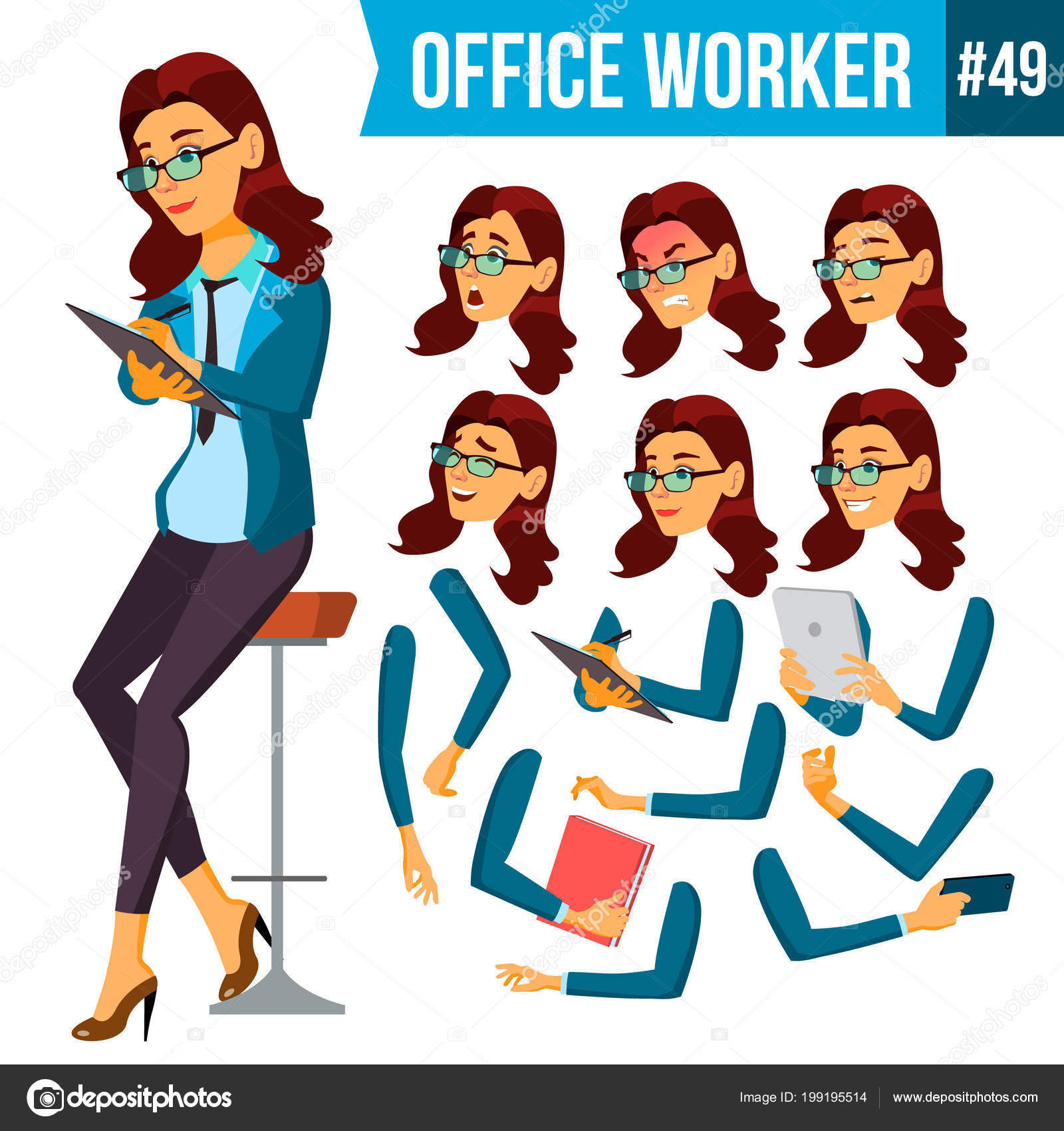 Girl Accountant Clipart