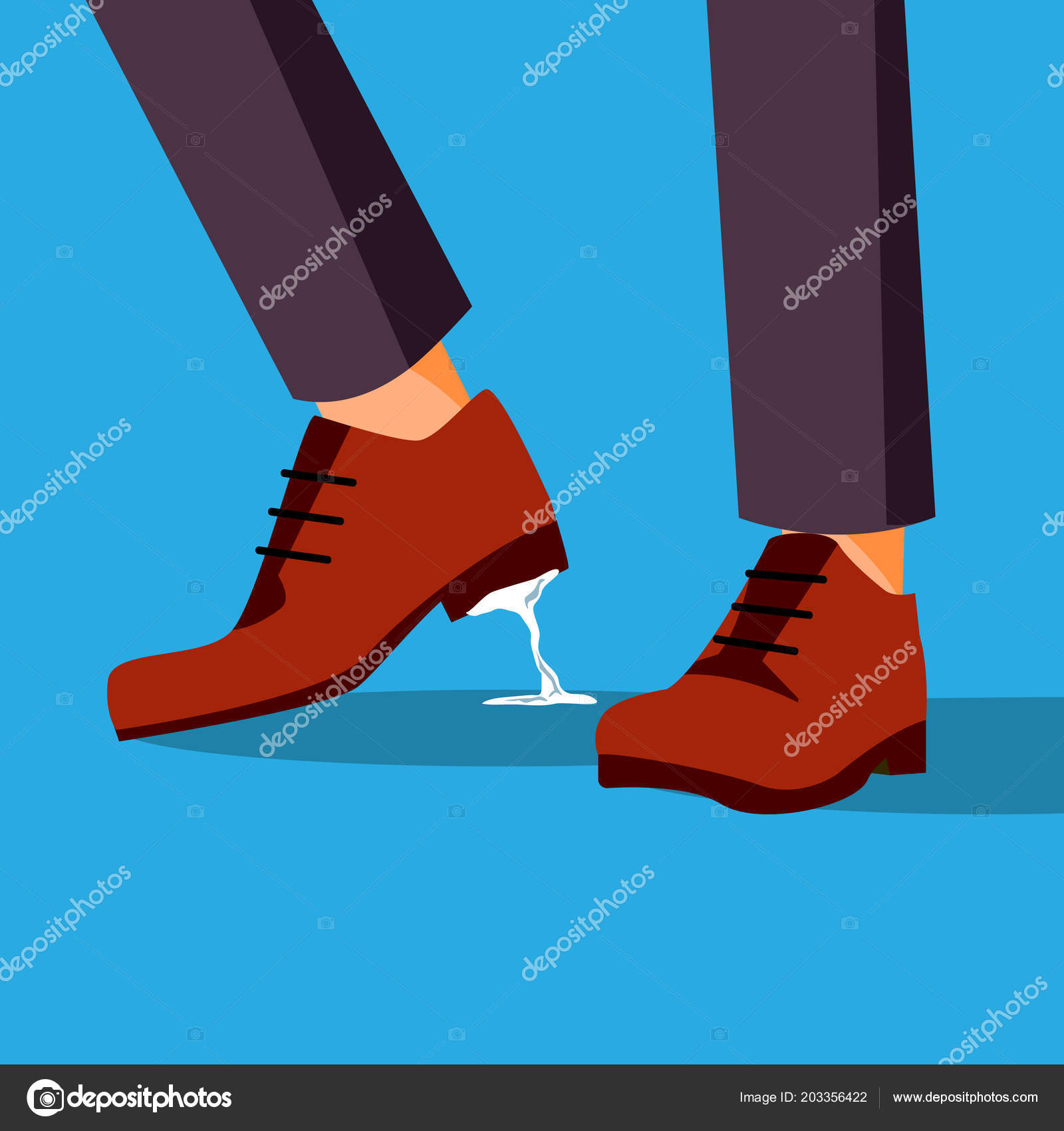 Shoe Stepping Cartoon