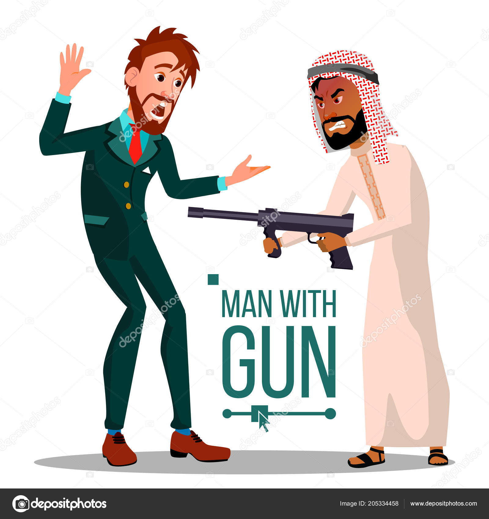 Businessman With Gun Vector. Sad, Desperate. Spy, Criminal. Isolated ...