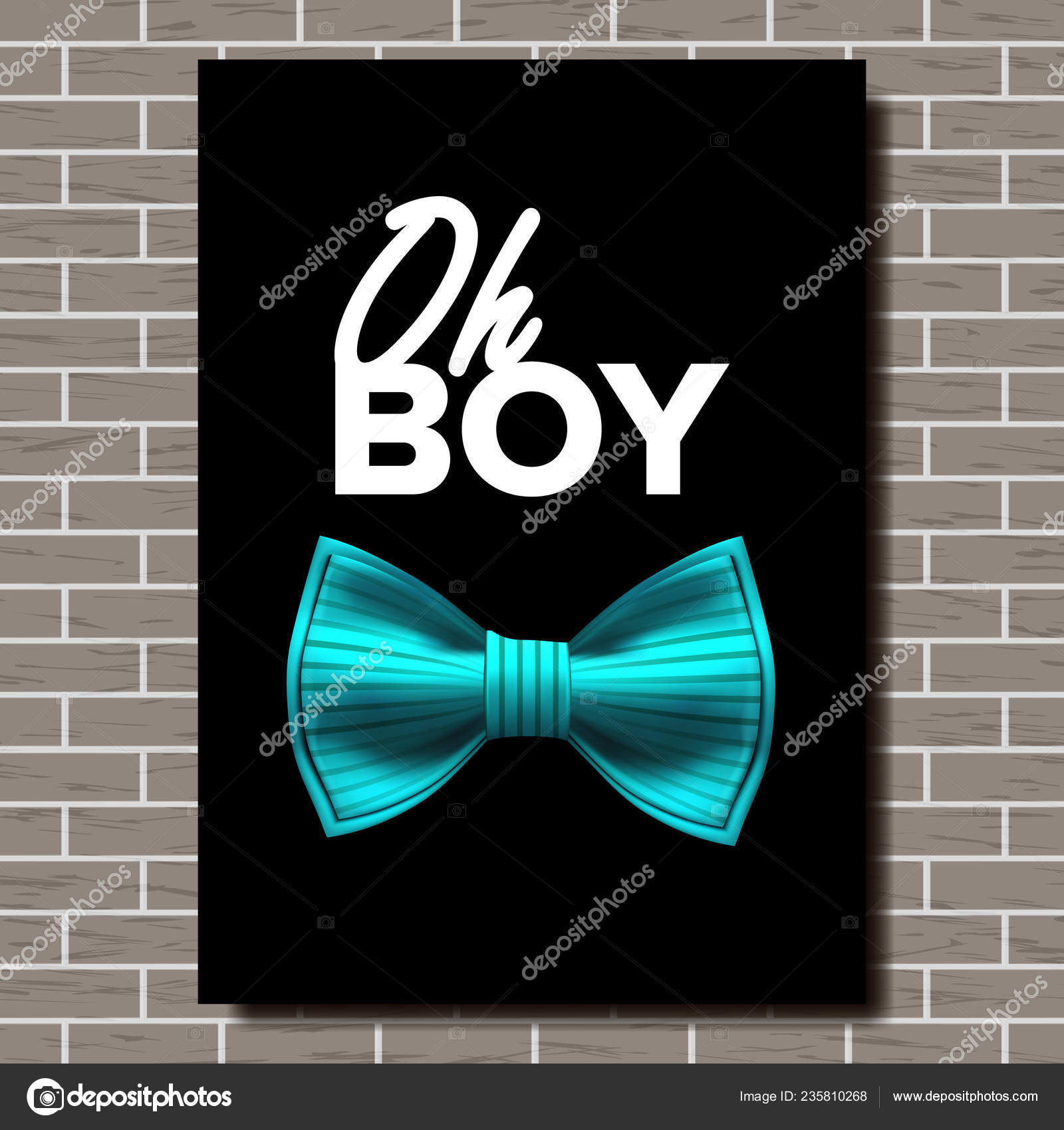 Bow Tie Poster Vector. Oh, Chico. Tamaño A4. Muro de ladrillo. Traje ...