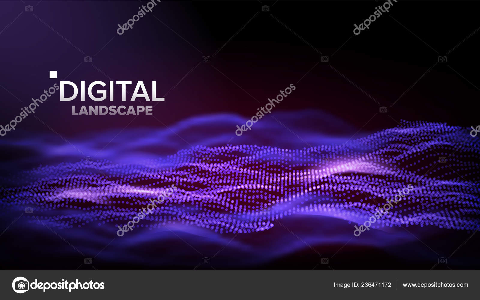 Technology Landscape Vector. Tech Surface. Dot Land. Geometric Data ...
