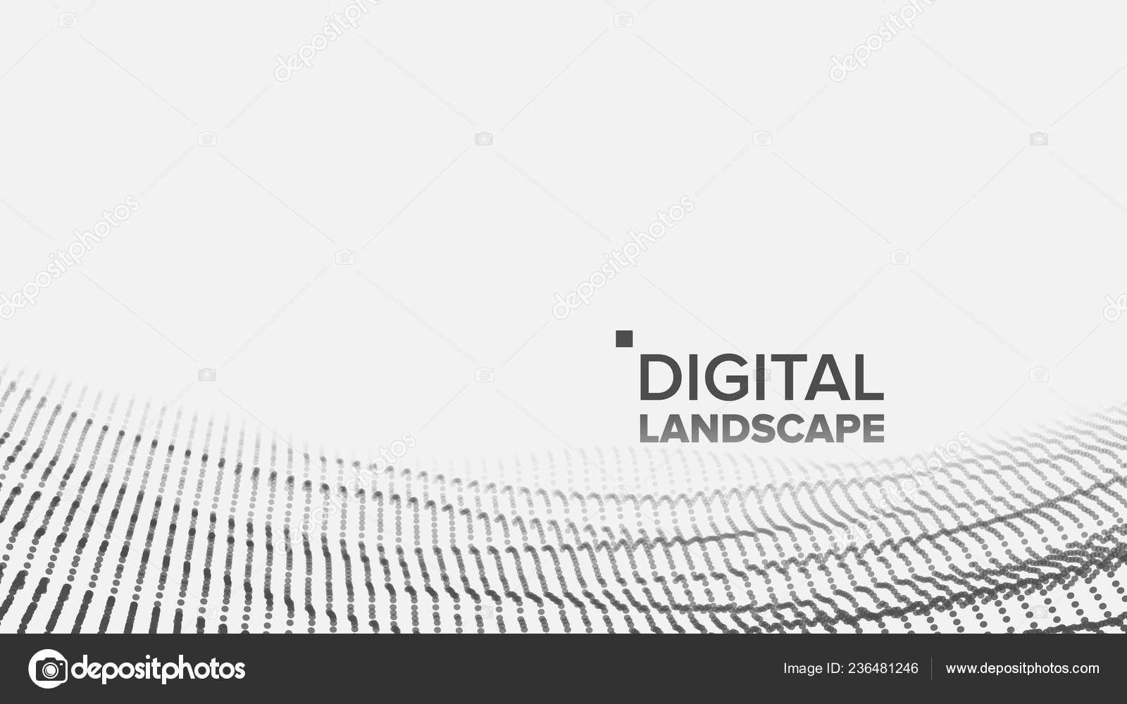 Wireframe Landscape Vector. Data Technology. Wave Mountain. Tech ...