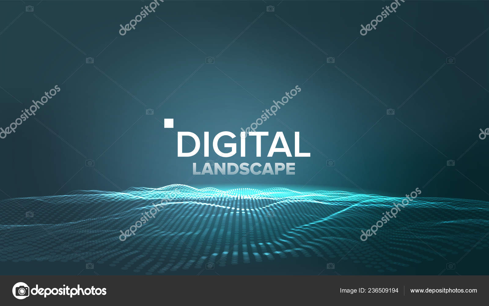 Technology Landscape Vector. Tech Surface. Dot Land. Geometric Data ...
