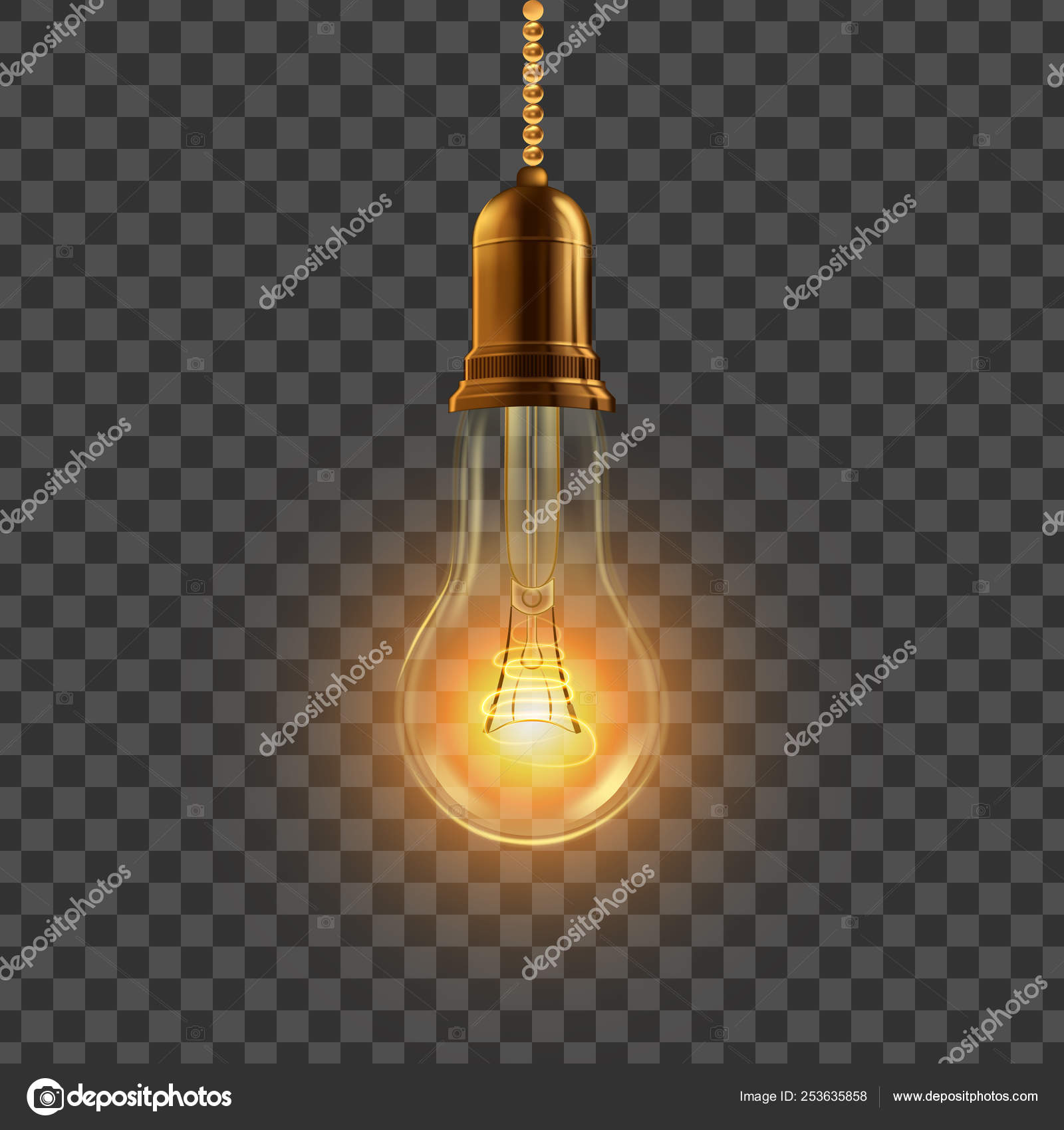 Light Bulb Vector. Hanging Decorative Light Bulb Symbol. Luxury Style ... Light Bulb Vector. Hanging Decorative Light Bulb Symbol. Luxury Style ...
