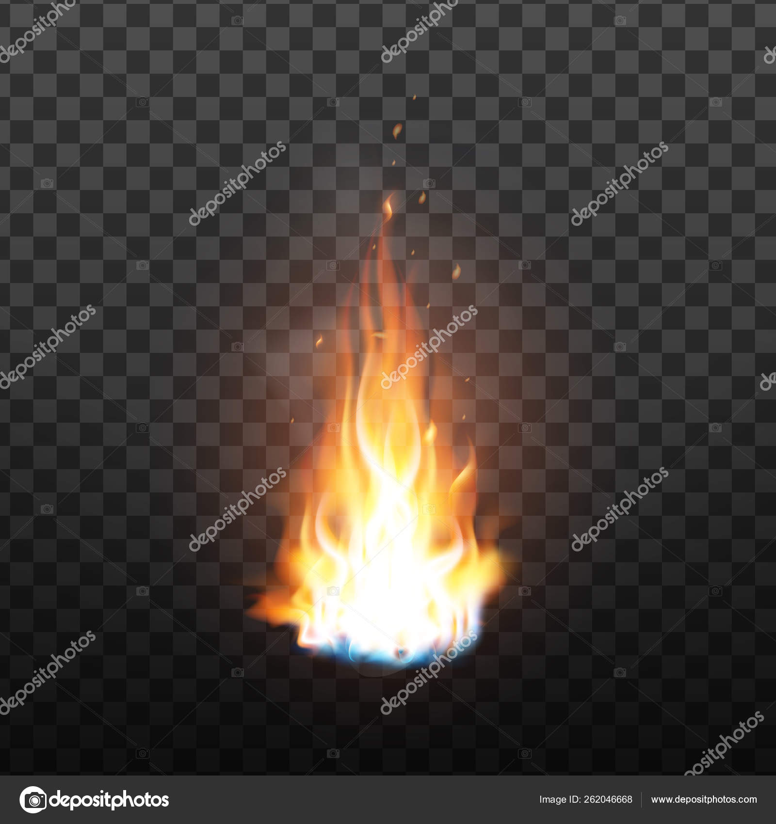 Image vectorielle Animation Brûler le feu avec des étincelles vecteur d ...