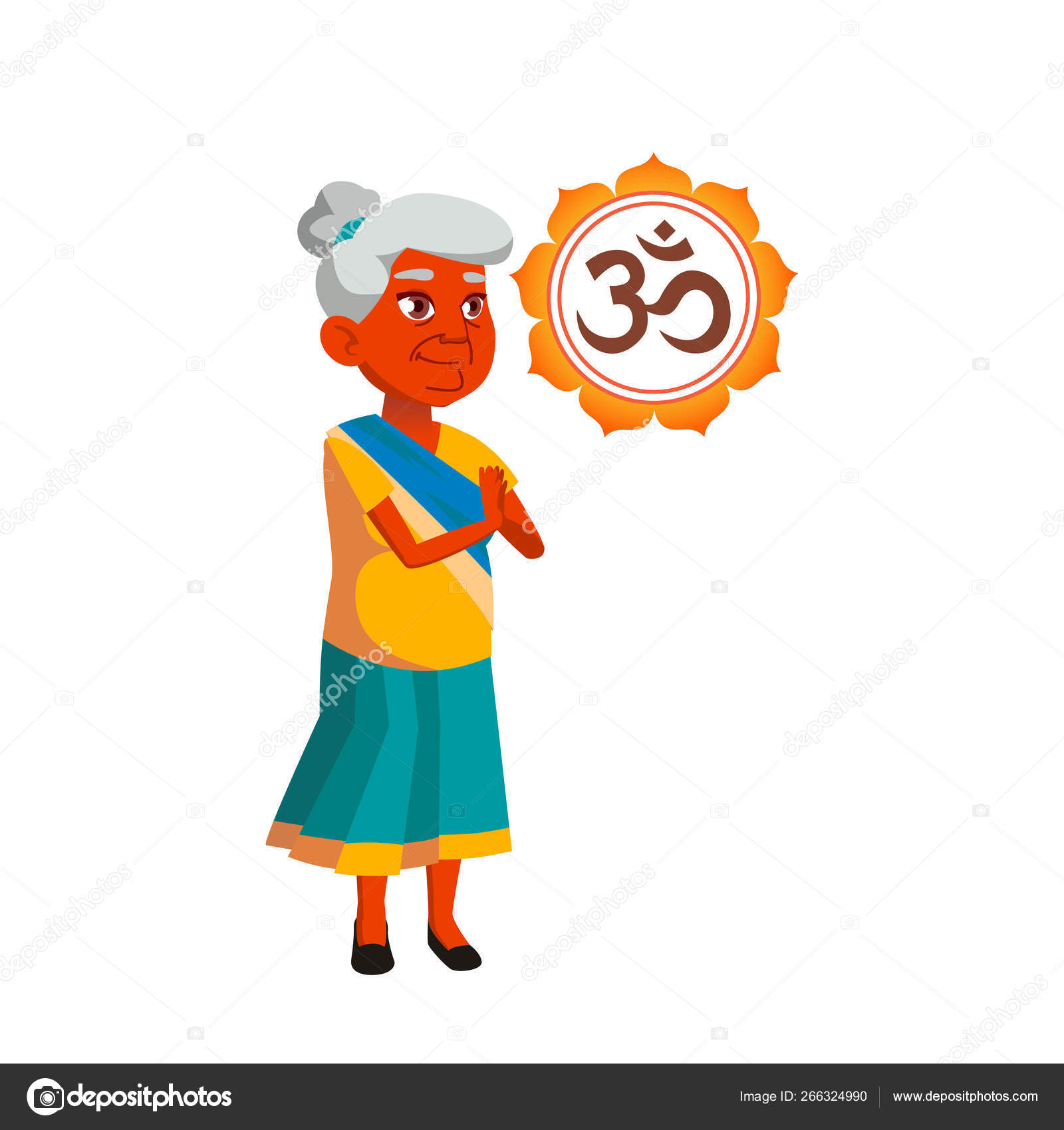 Anciana india Vector. Personas mayores. Persona mayor. Ilustración de ...