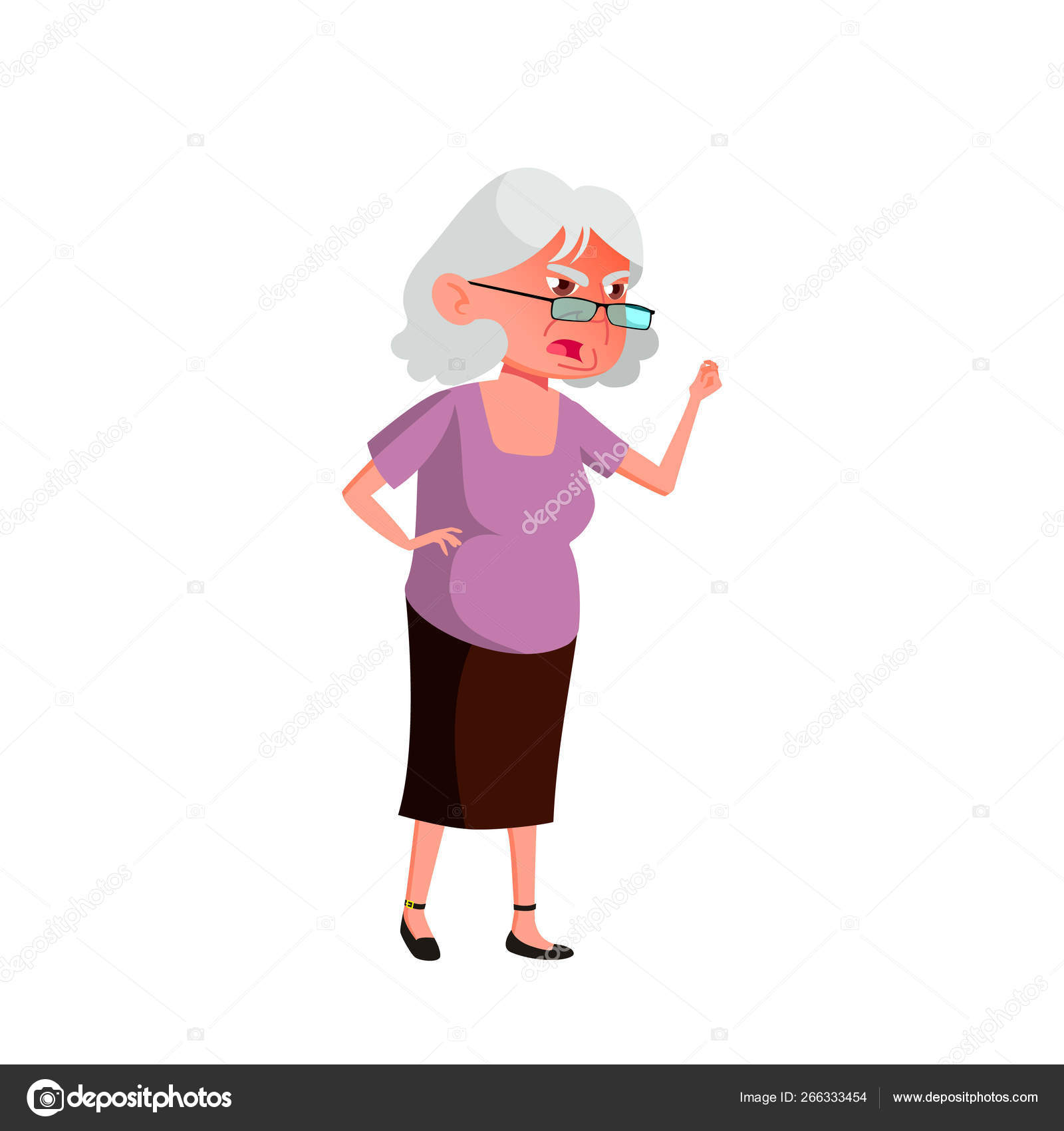 Hvid Gammel Kvinde Vector. Ældre mennesker. En ældre person. Isoleret ...