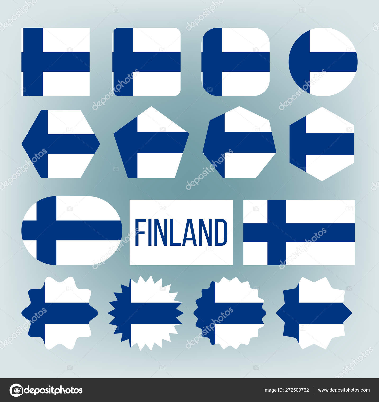 Finland Flag Collection Figure Icons Set Vector Stock Vector Image by ...