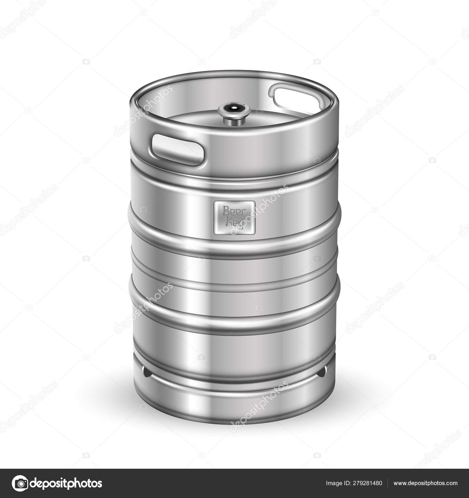 Classic Stainless Steel Beer Keg Barrel Vector — Stock Vector