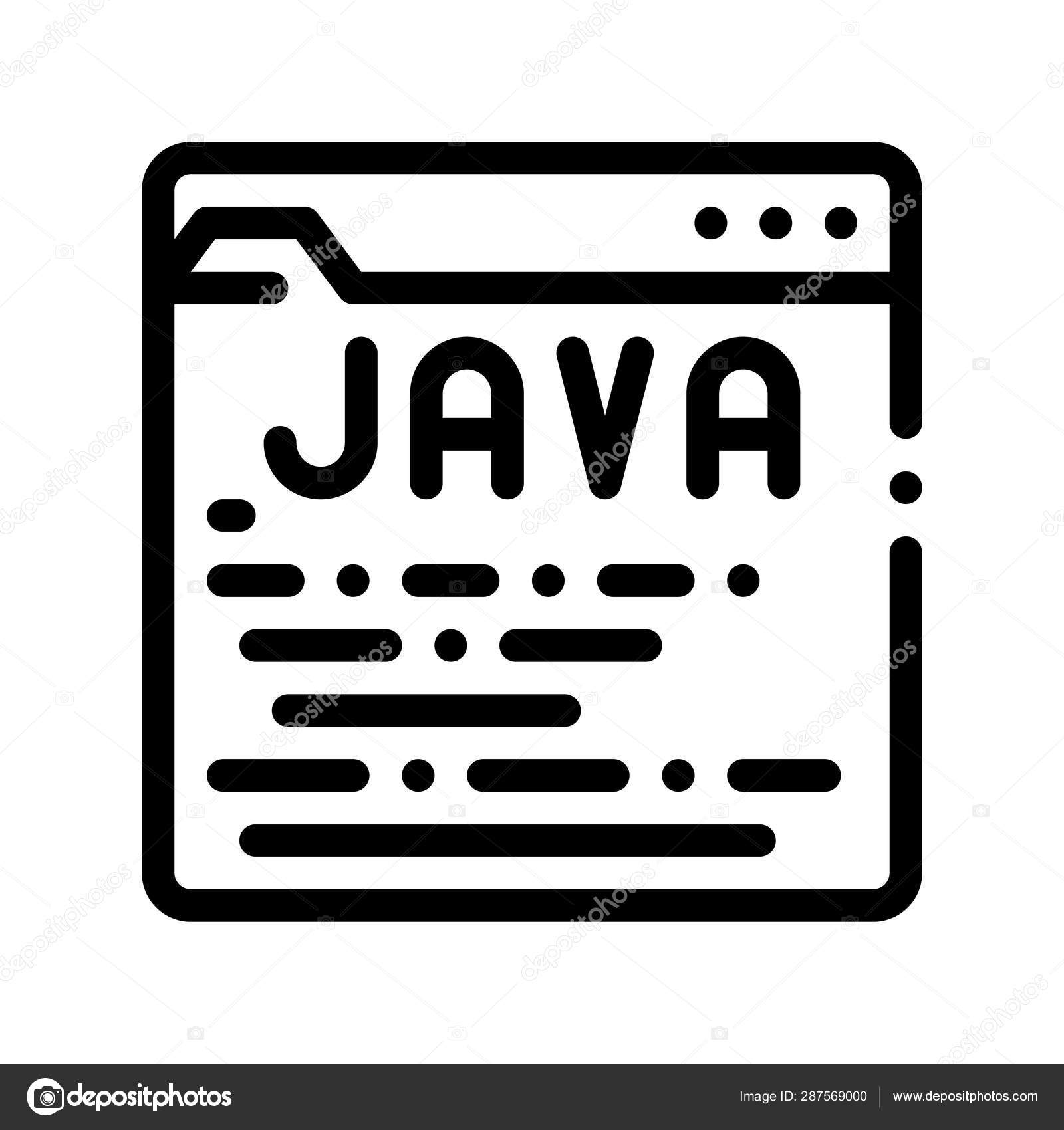 Coding Language Java System Vector Thin Line Icon Stock Vector Image by ...