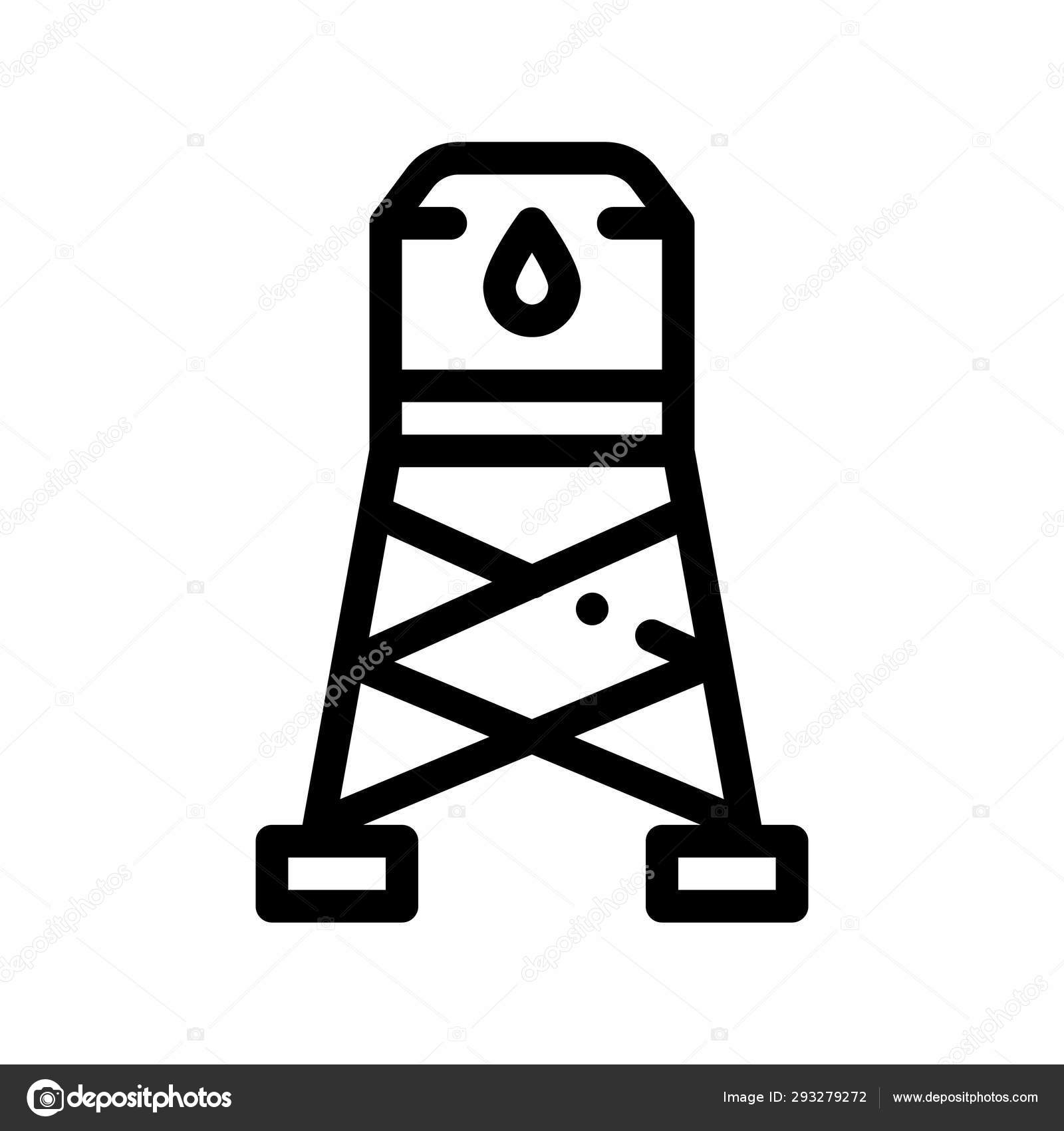 Water Cistern Tower Vector Sign Thin Line Icon Stock Vector Image by ...
