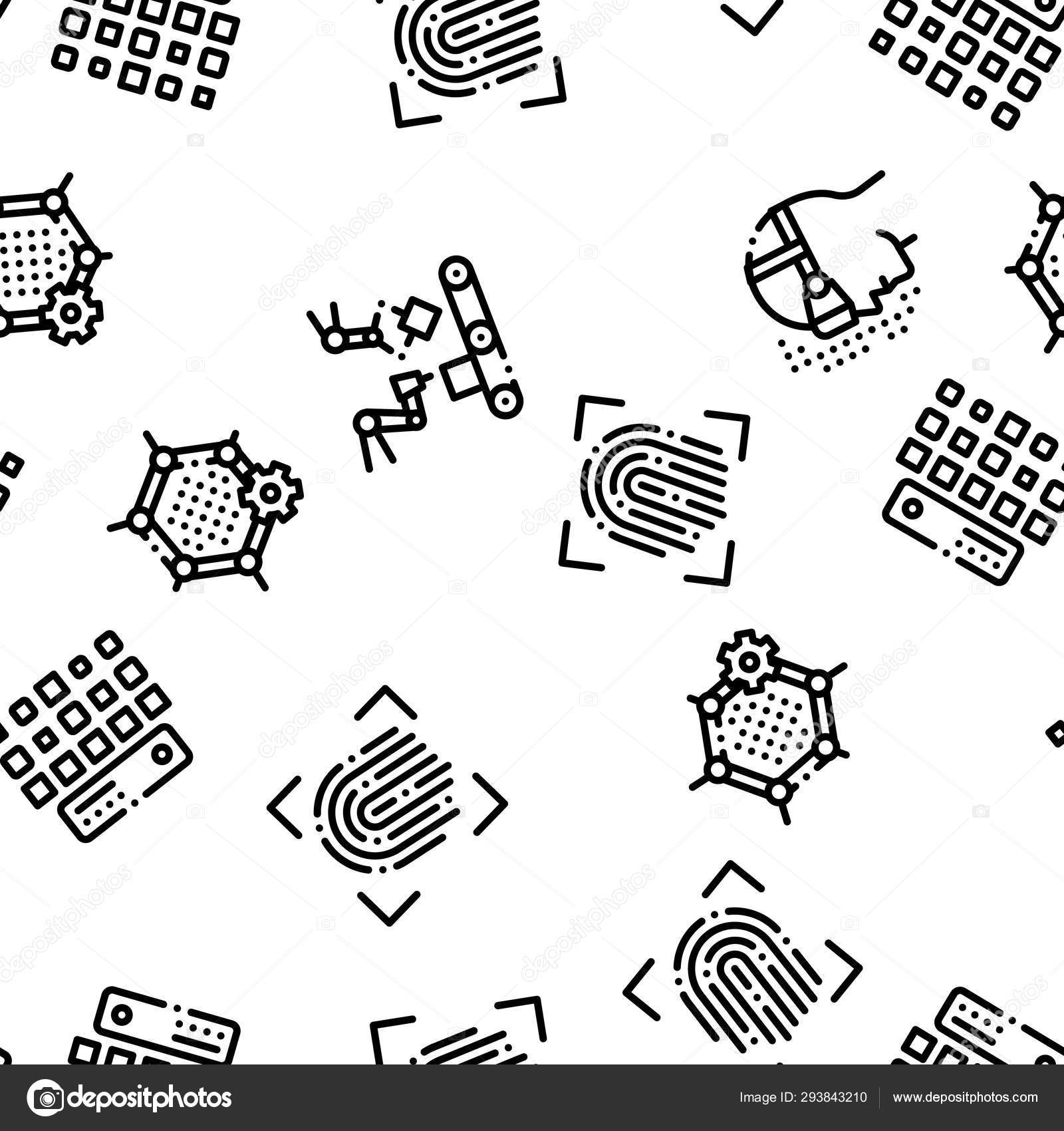 Artificial Intelligence Seamless Pattern Vector — Stock Vector ...