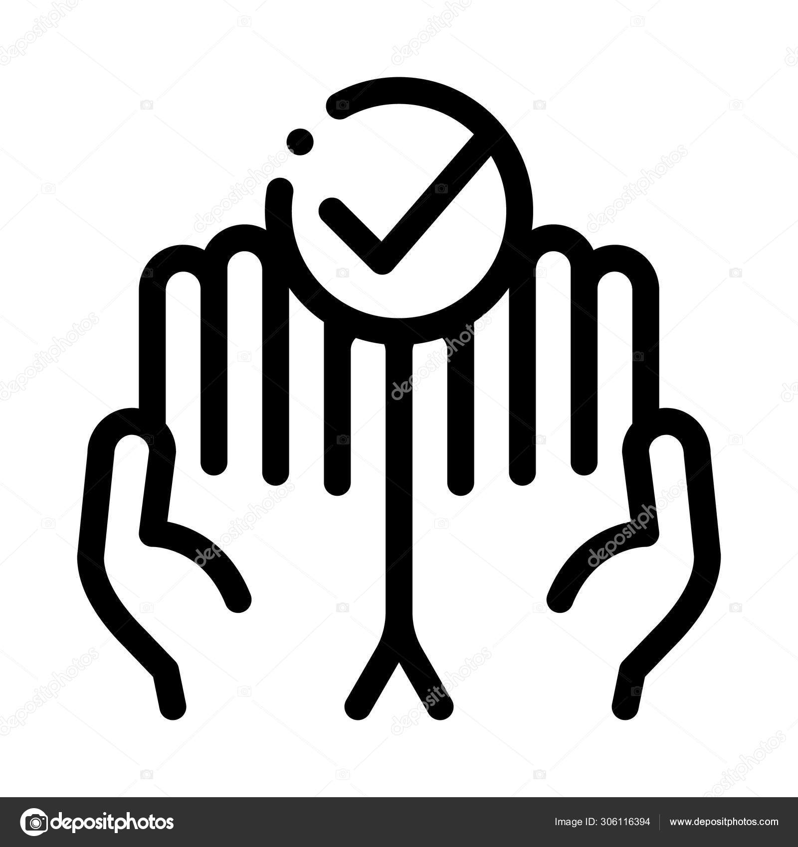 Hands Fingers Palms Up Approved Mark Vector Icon Stock Vector by ...