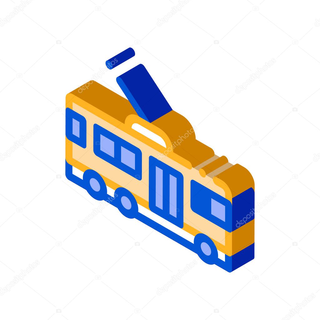 Carro de transporte público Bus icono isométrico ilustración vectorial 2023