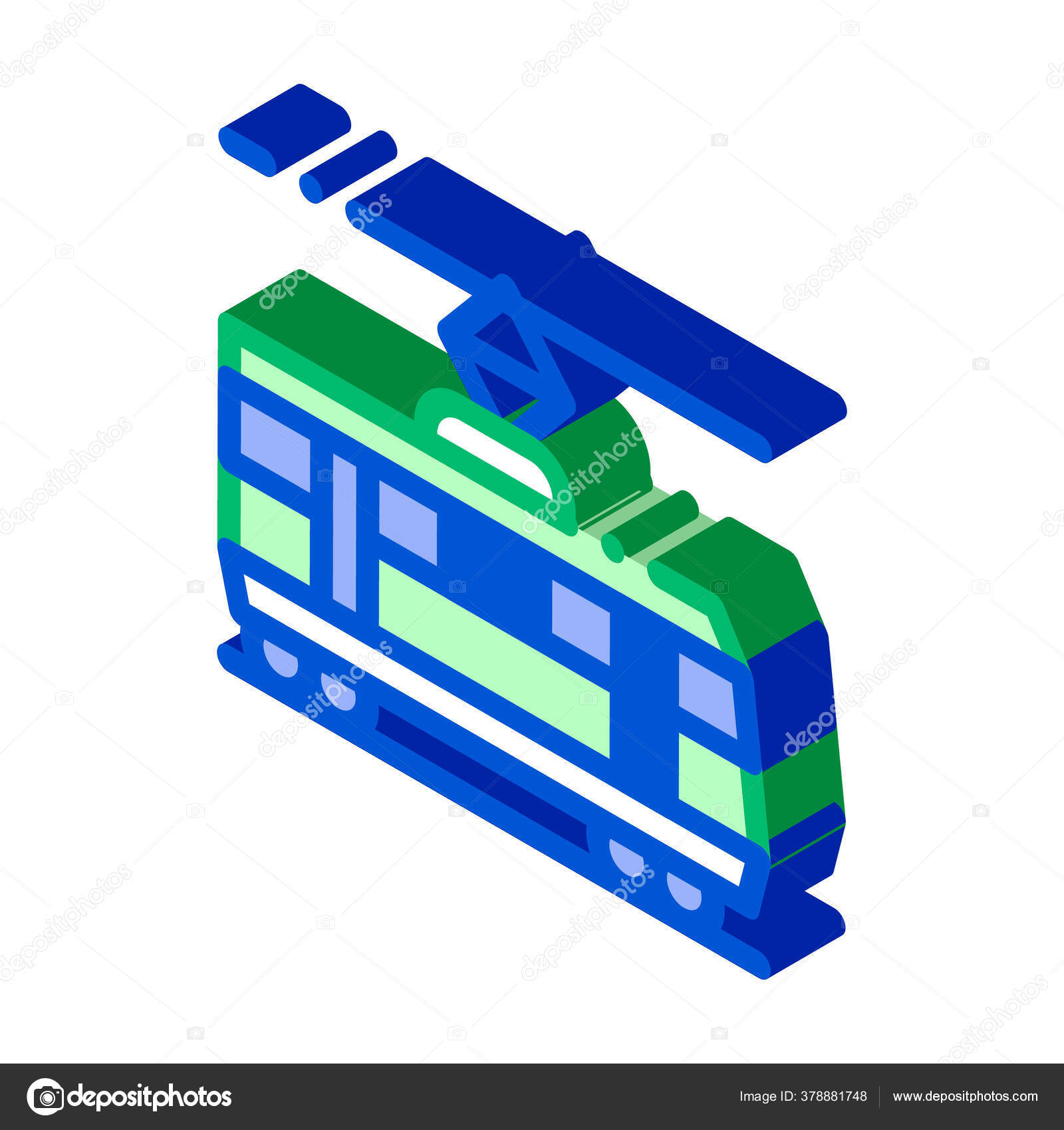 Public Transport Tramway isometric icon vector illustration ⬇ Vector ...