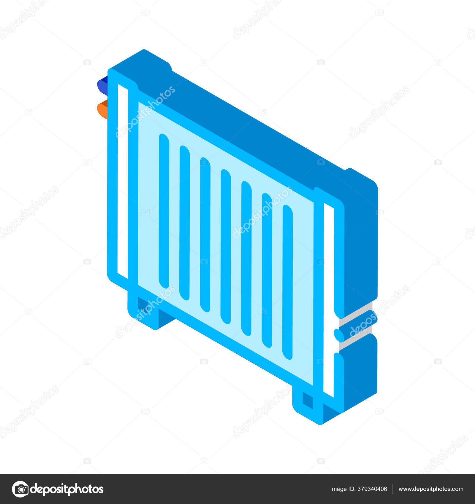 Home Water Radiator Heating Equipment Vector Isometric Sign Color ...