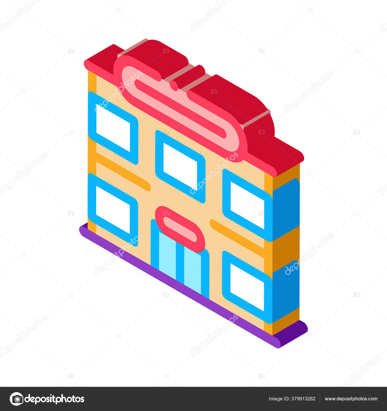 Supermarket Icon Vector Isometric Supermarket Sign Color Isolated ...
