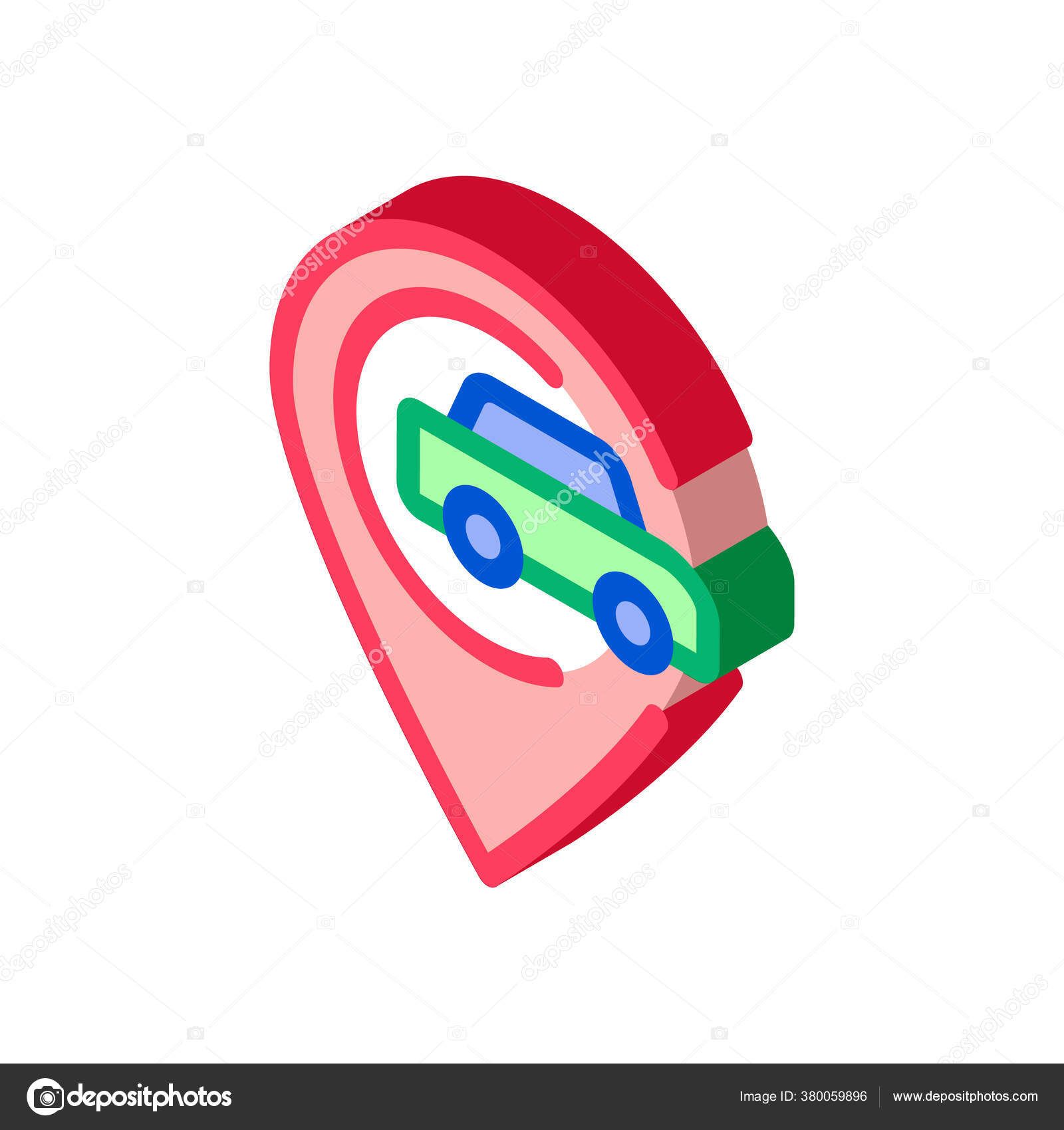 Car Gps Map Mark Icon Vector Isométrico Coche Gps Mapa Vector de stock ...