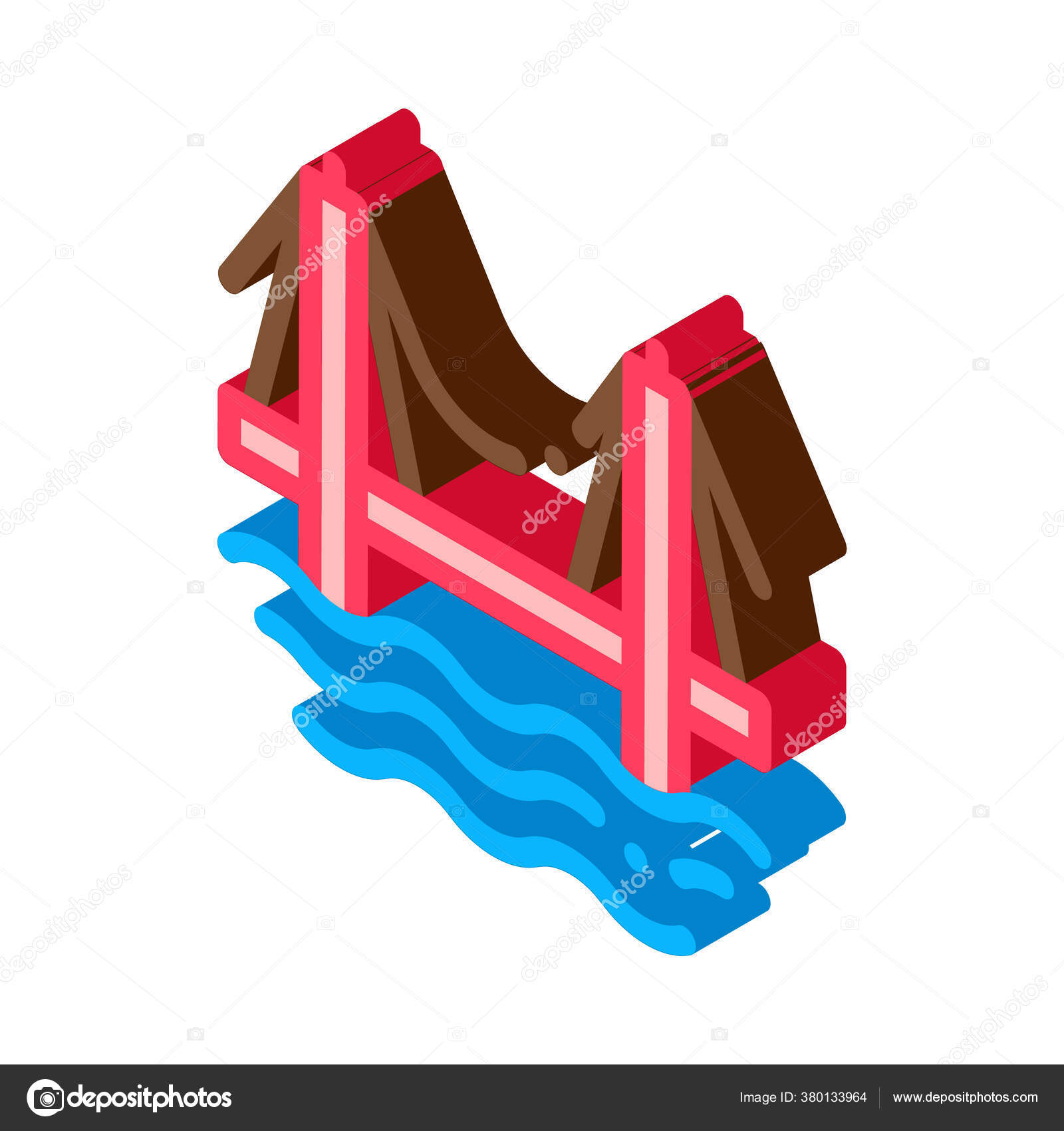 Sea Bridge Icon Vector Isometric Sea Bridge Sign Color Isolated Stock ...