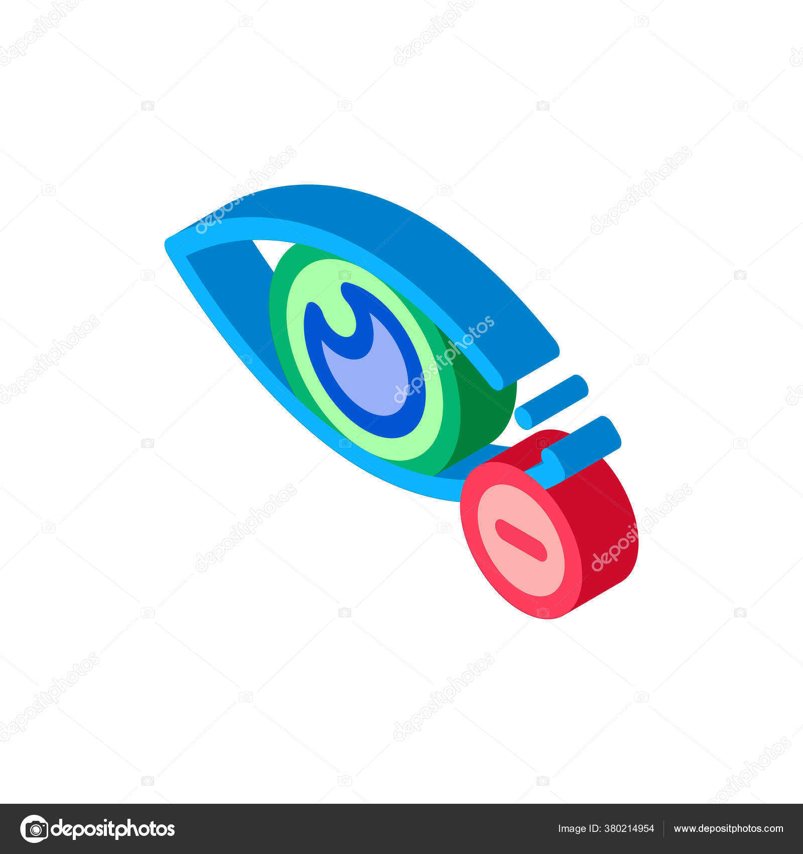 Diopter Myopia Eye Vision Icon Vector Isometric Eye Mark Concept Stock ...