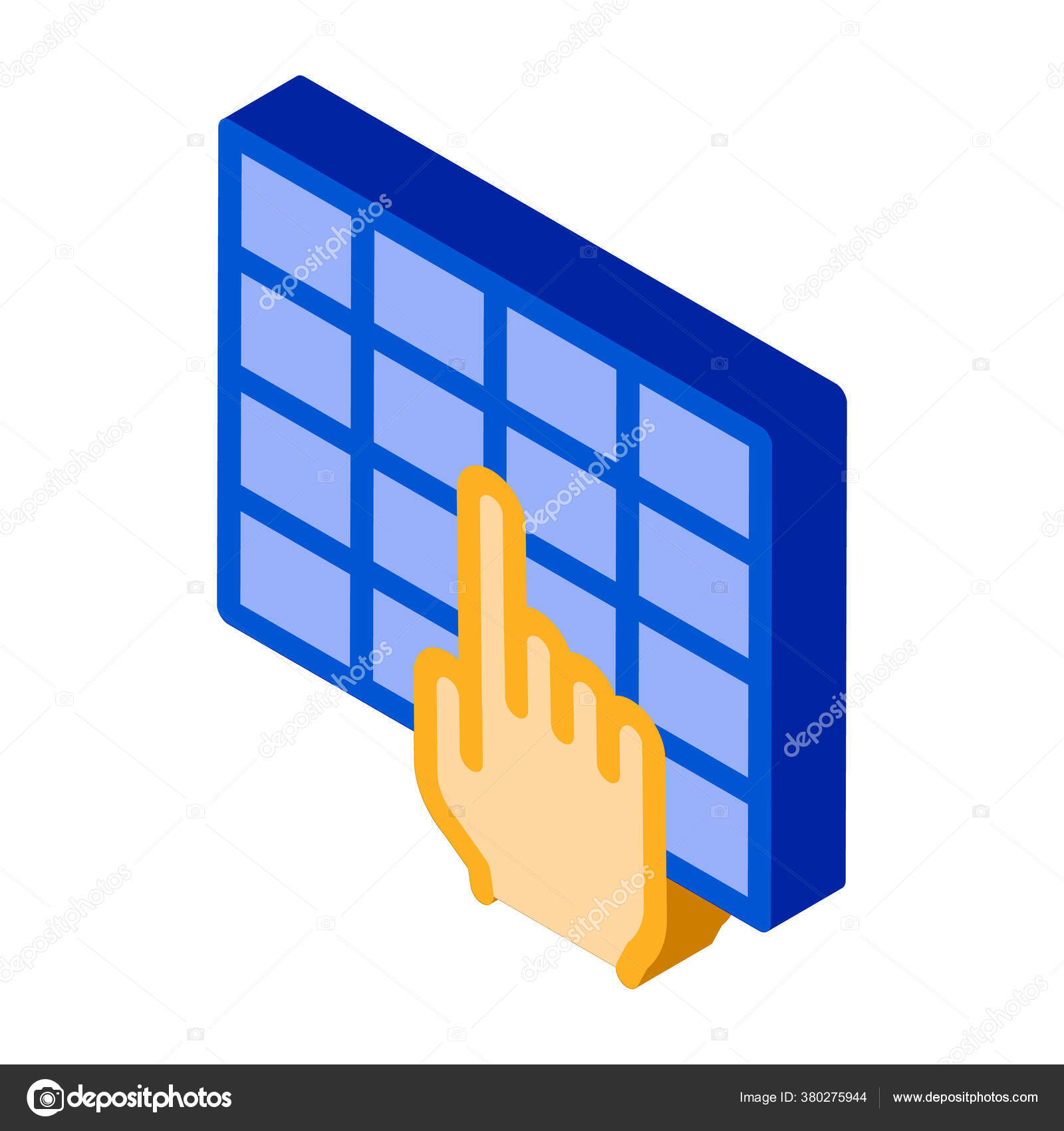 Touch Panel Control Icon Vector Isometric Touch Panel Control Sign ...