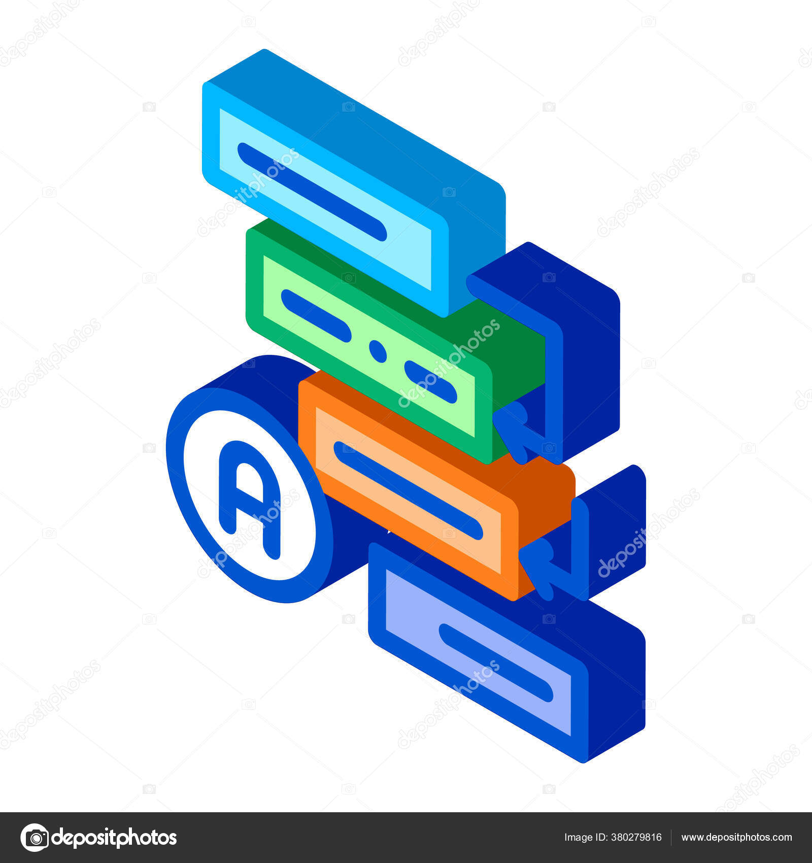 Gráfico Vetor Ícone Algoritmo Automático Signo Gráfico Isométrico ...