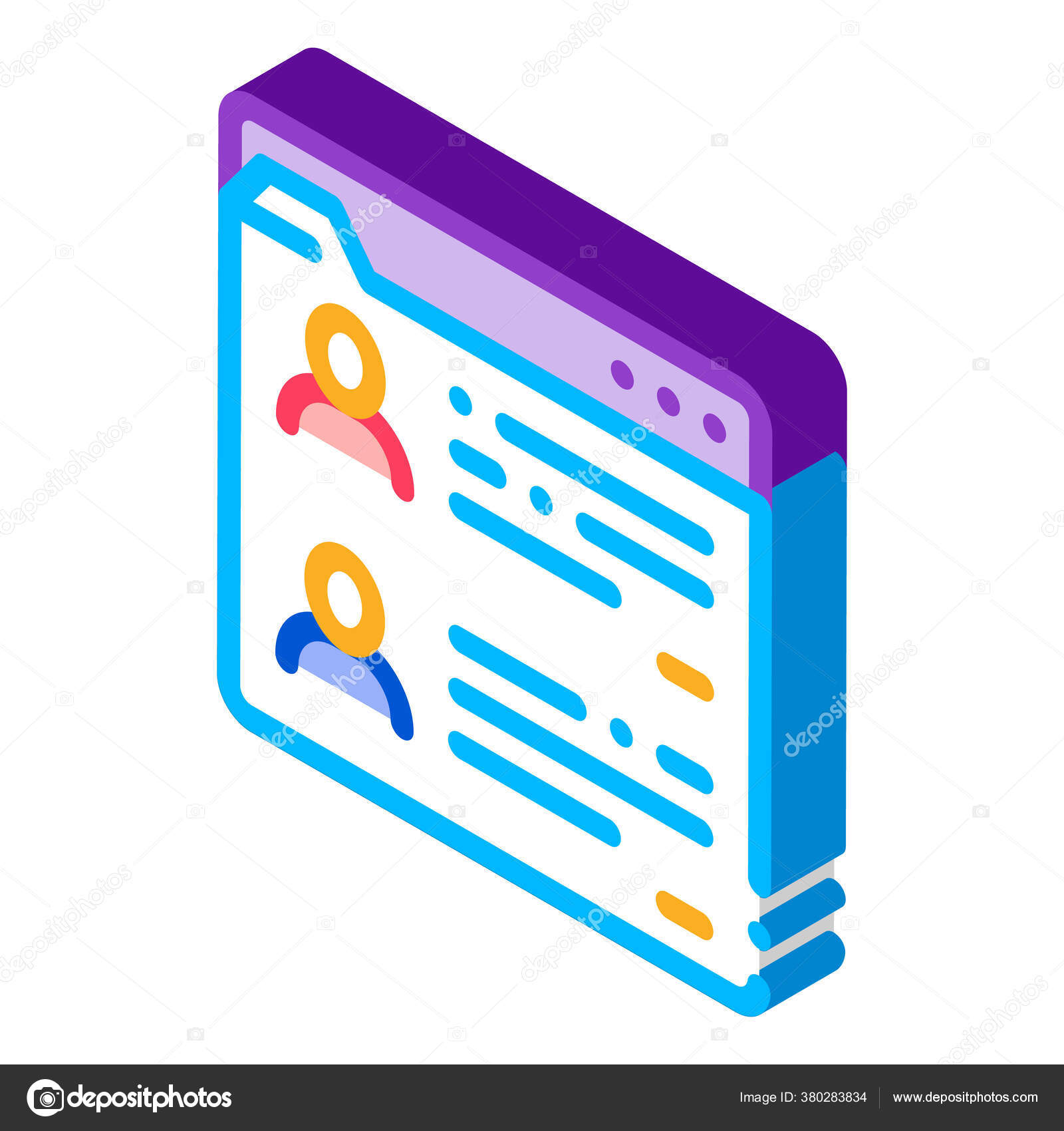 Personal Files People Icon Vector Isometric Personal Files People Sign ...